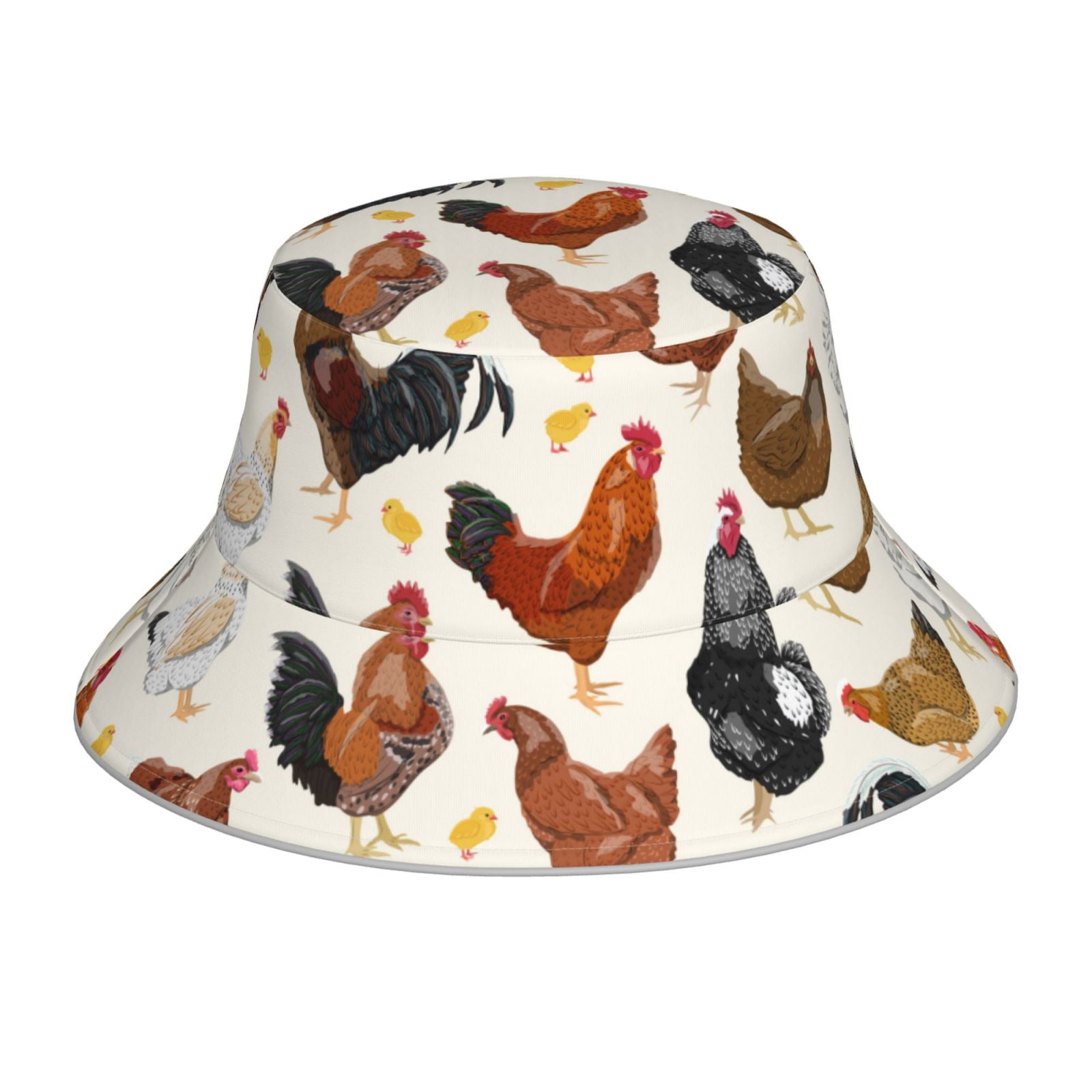 Bingfone Roosters And Chickens Bucket Hat For Men Women,Packable ...