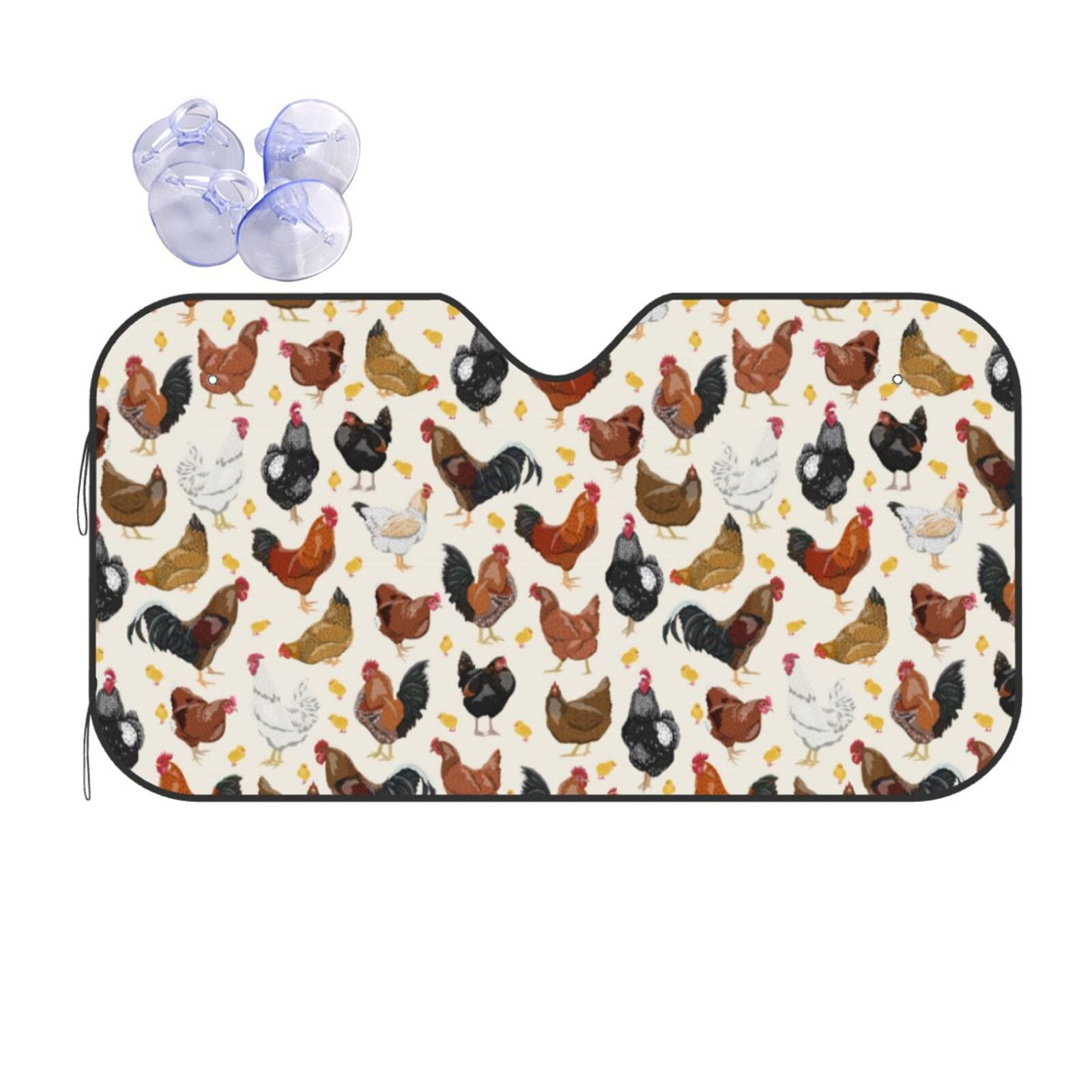 Bingfone Roosters And Chickens Car Windshield Sun Shade Protector Keep ...
