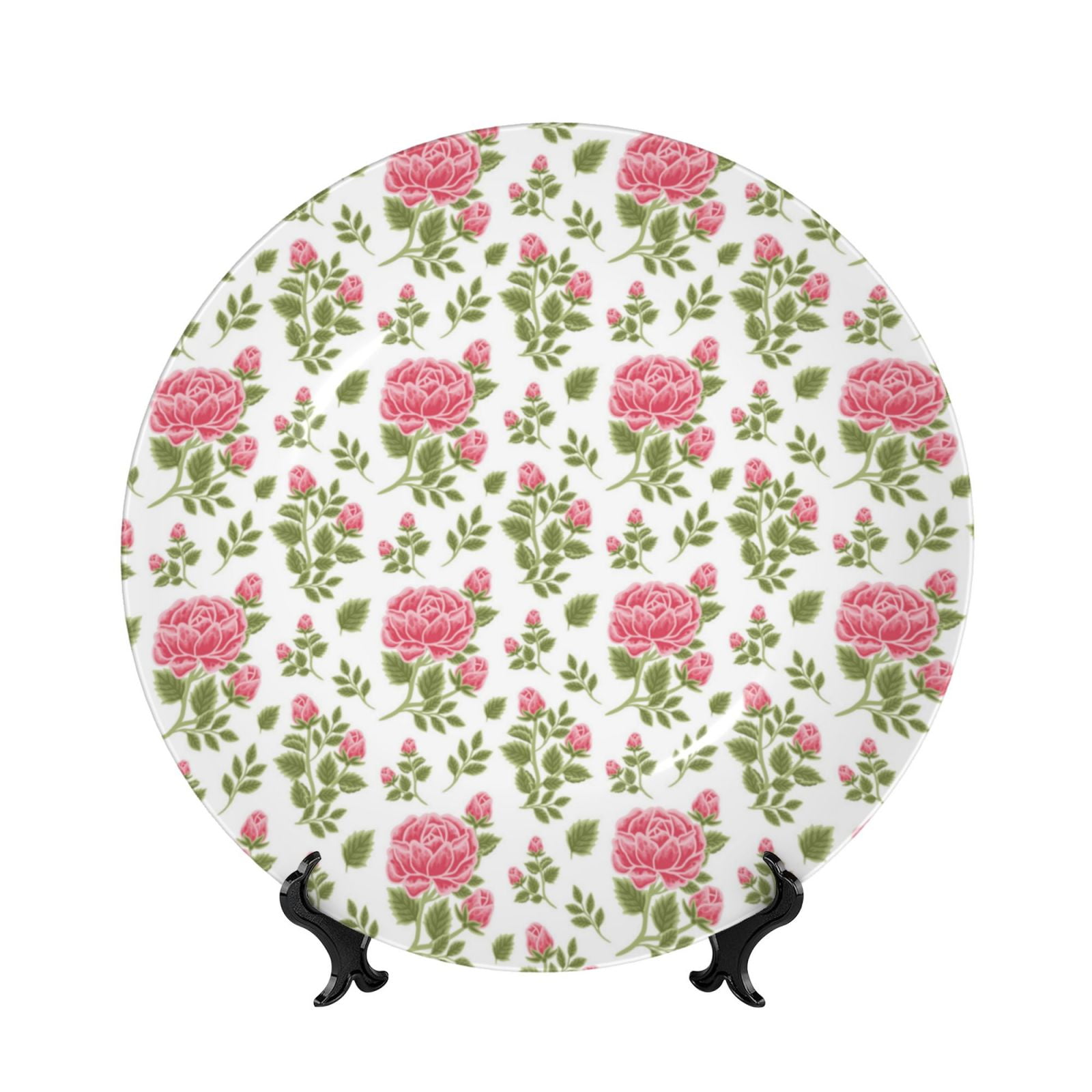 Bingfone Rose Flowers Print Bone China Dinner Decorative Plates ...