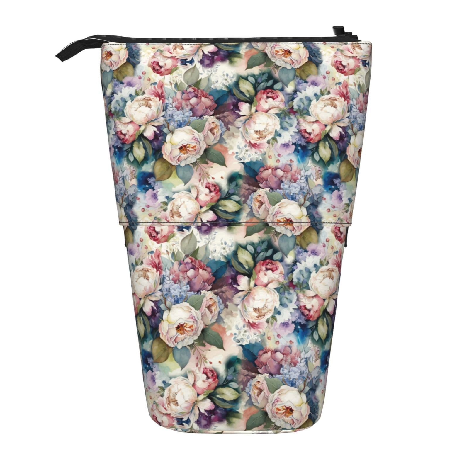 Bingfone Rose Flowers Print Telescopic Pencil Bag Pen Holder Pop Up ...