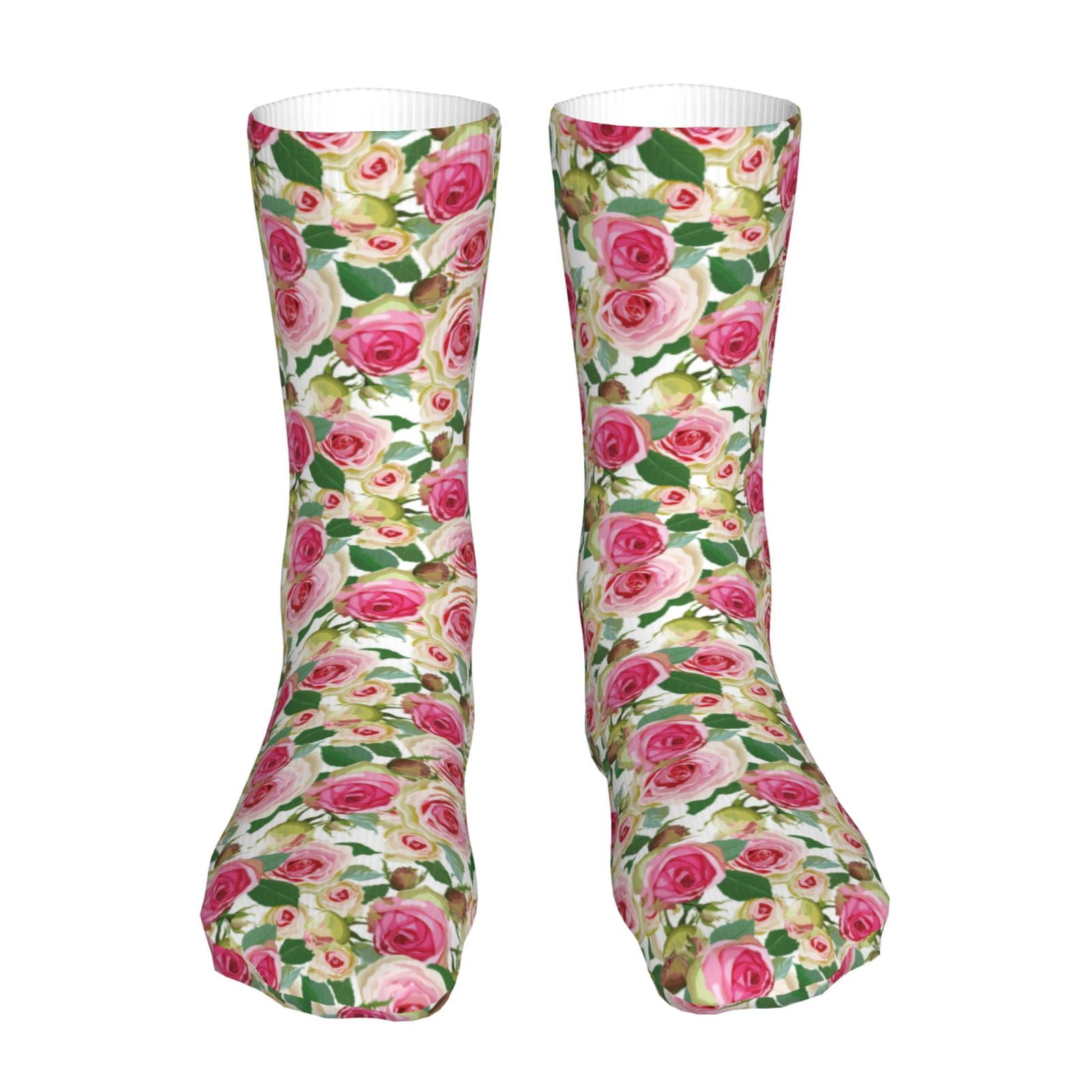 Bingfone Rose Flowers Prirnt Women's Men's Fun Pattern and Solid Crew ...