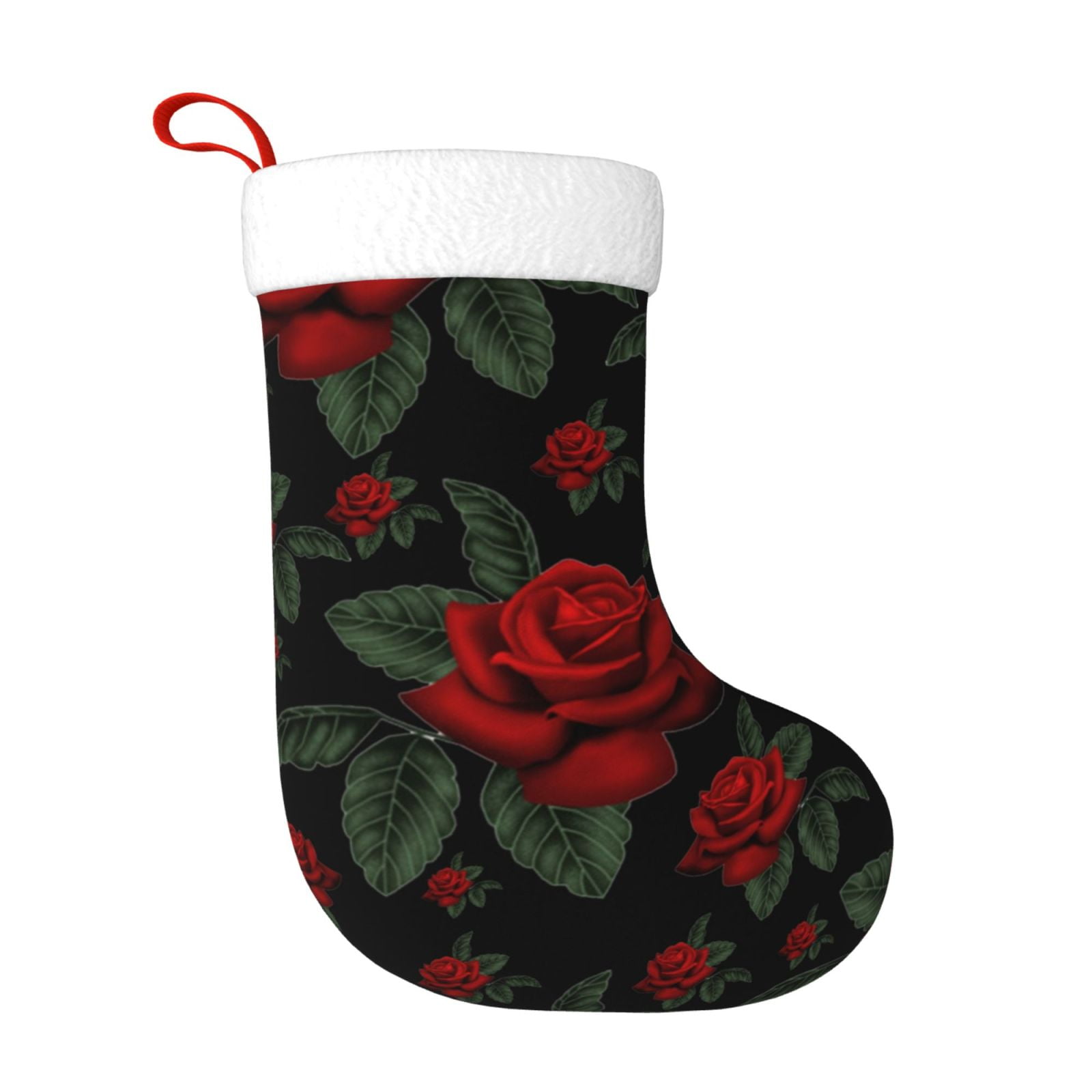 Bingfone Roses Print Personalized Christmas Stocking - Snowman Design ...