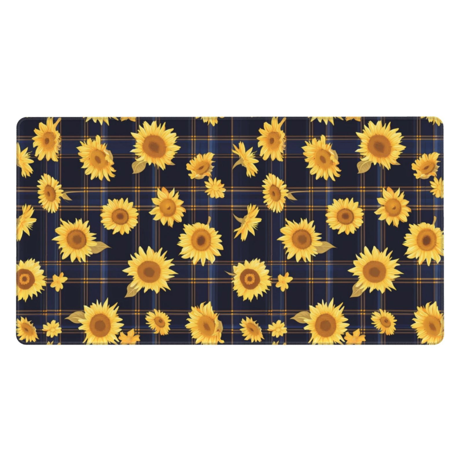 Bingfone Royal Blue Plaid Sunflower Large Gaming Mouse Pad,Extended ...