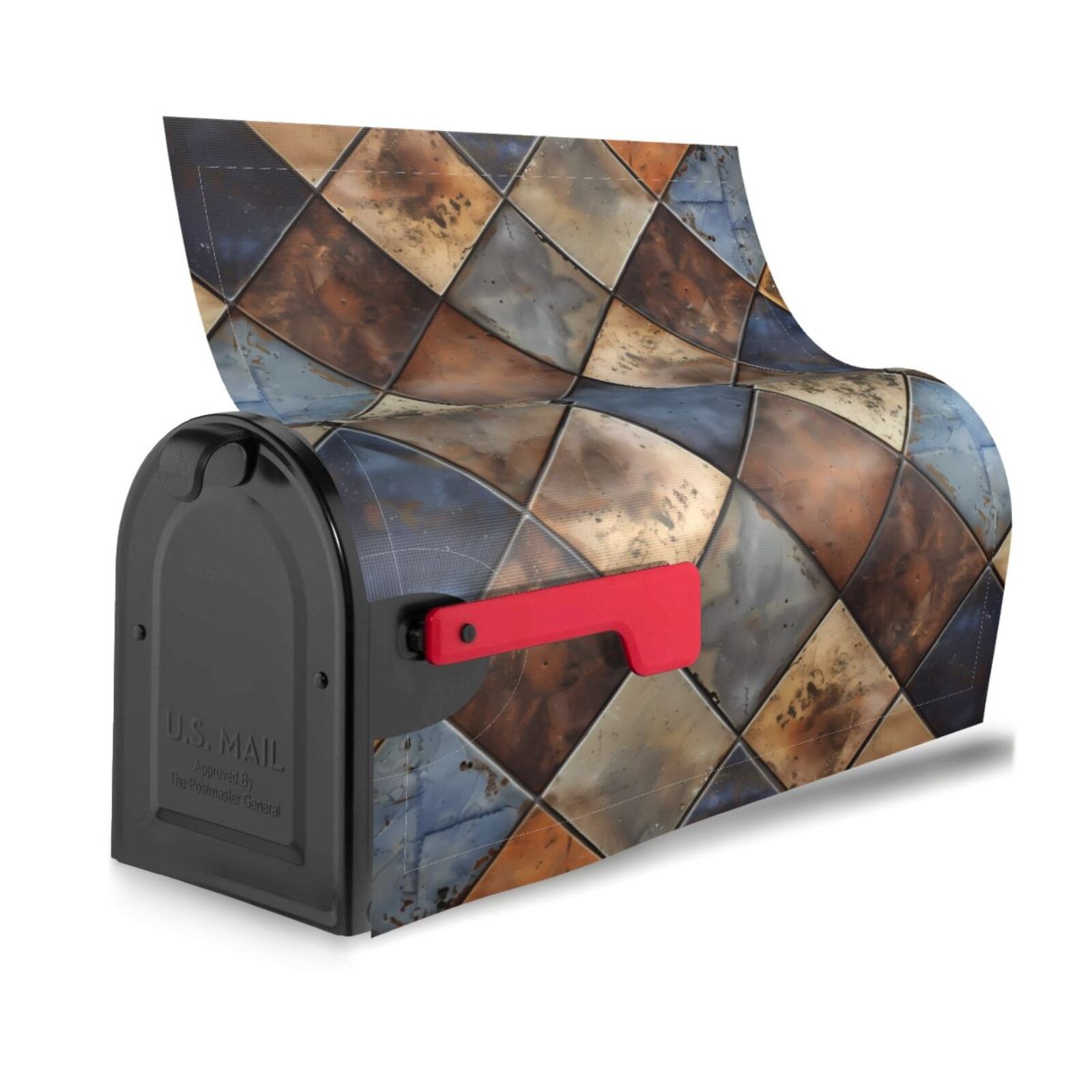 Bingfone Rustic Tile Pattern Magnetic Mailbox Cover Standard Size for ...