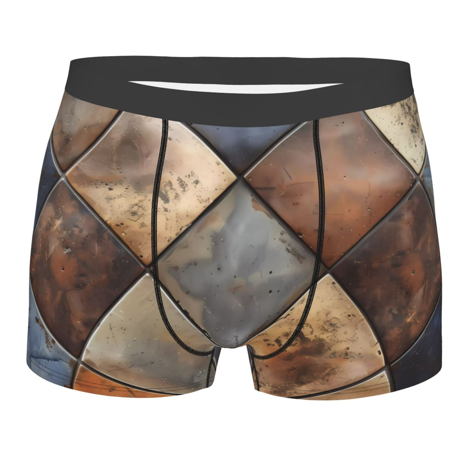 Bingfone Rustic Tile Pattern Men's Underwear - Casual Stretch Boxer ...