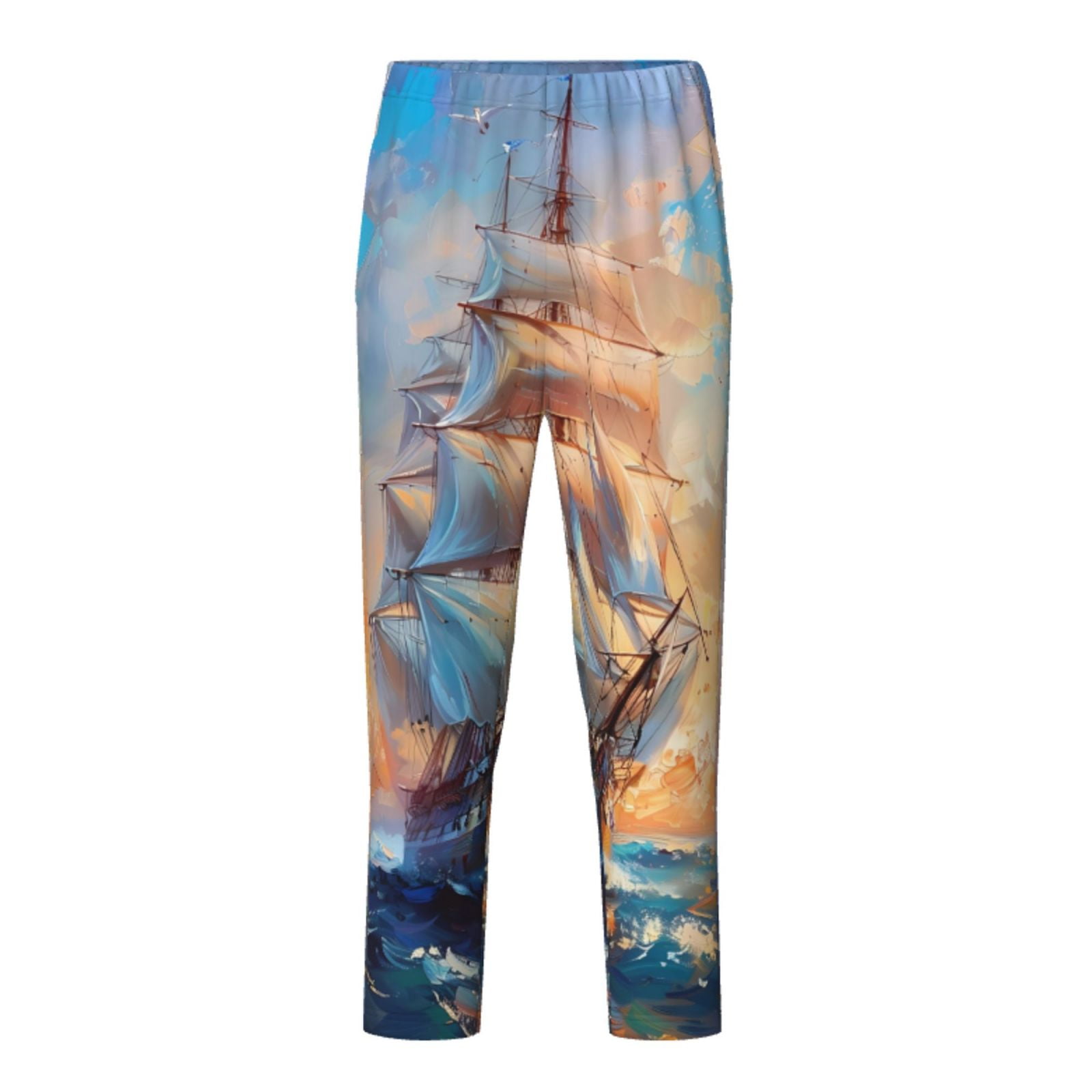 Bingfone Sailing Ship Ocean Sunset Print Boys Girls Pajama Pants Lounge ...