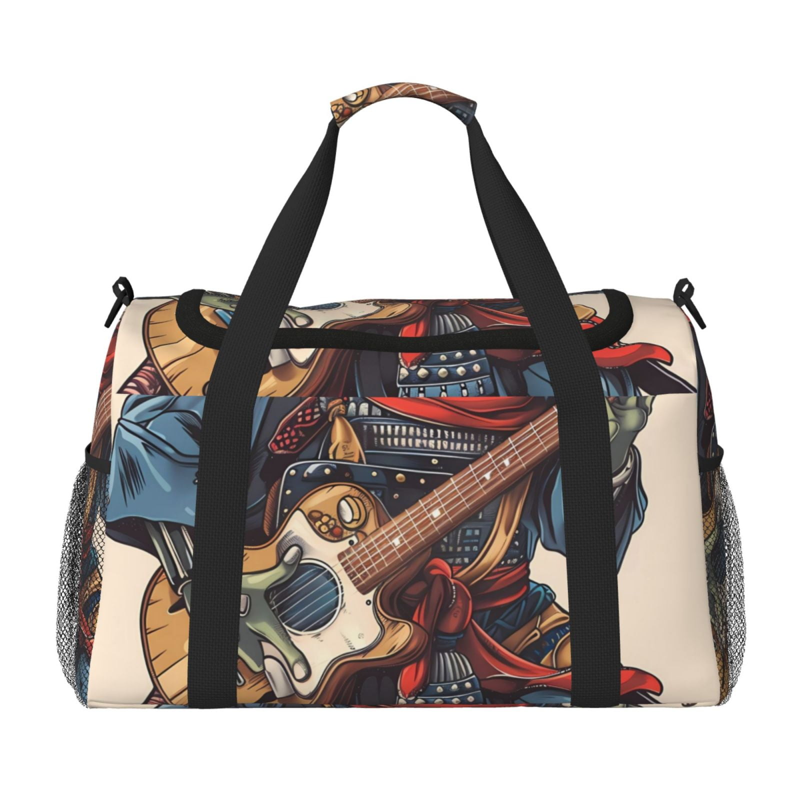 Bingfone Samurai Frog Guitar Print Travel Duffel Tote Bag,Waterproof ...