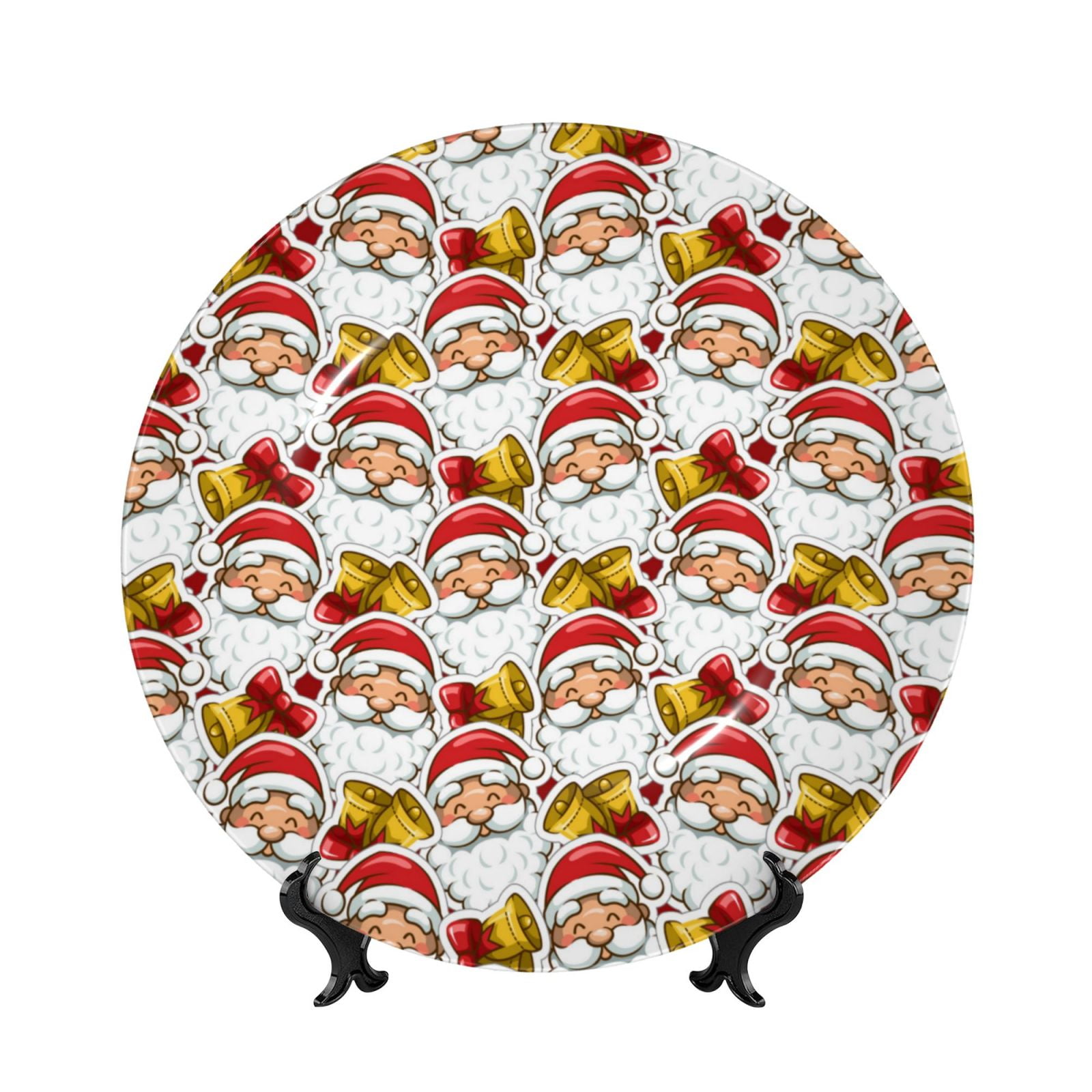 Bingfone Santa Claus bells Print Bone China Dinner Decorative Plates ...