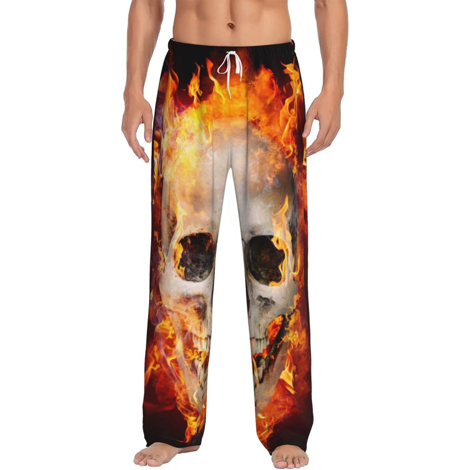 Bingfone Satanic Skull Mens All Over Print Sleep Pajama Pants-Large ...