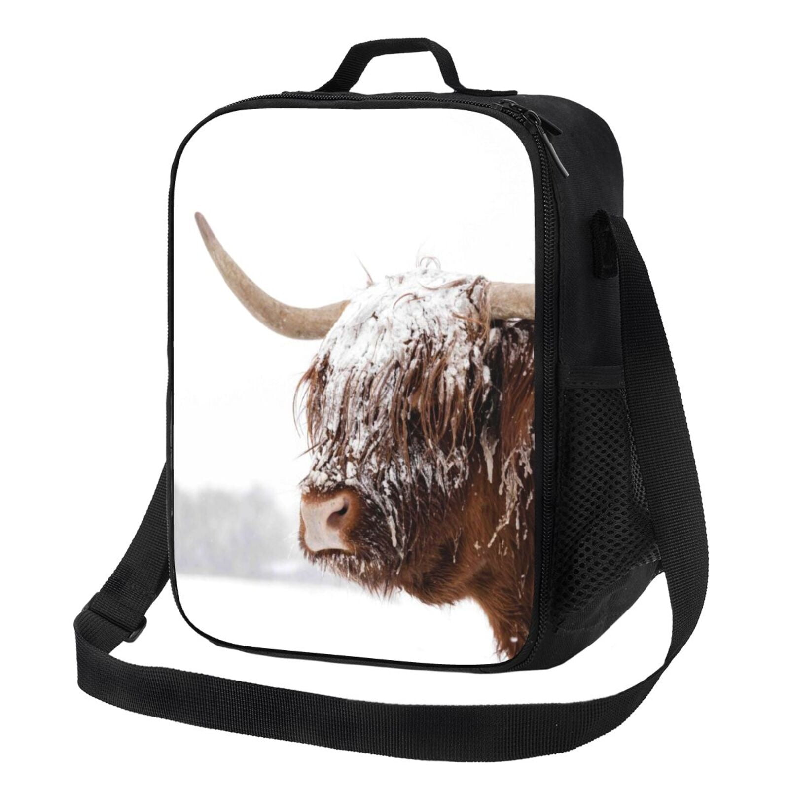Bingfone Scottish Highland Cow In The Snow Reusable Insulated Lunch Bag ...