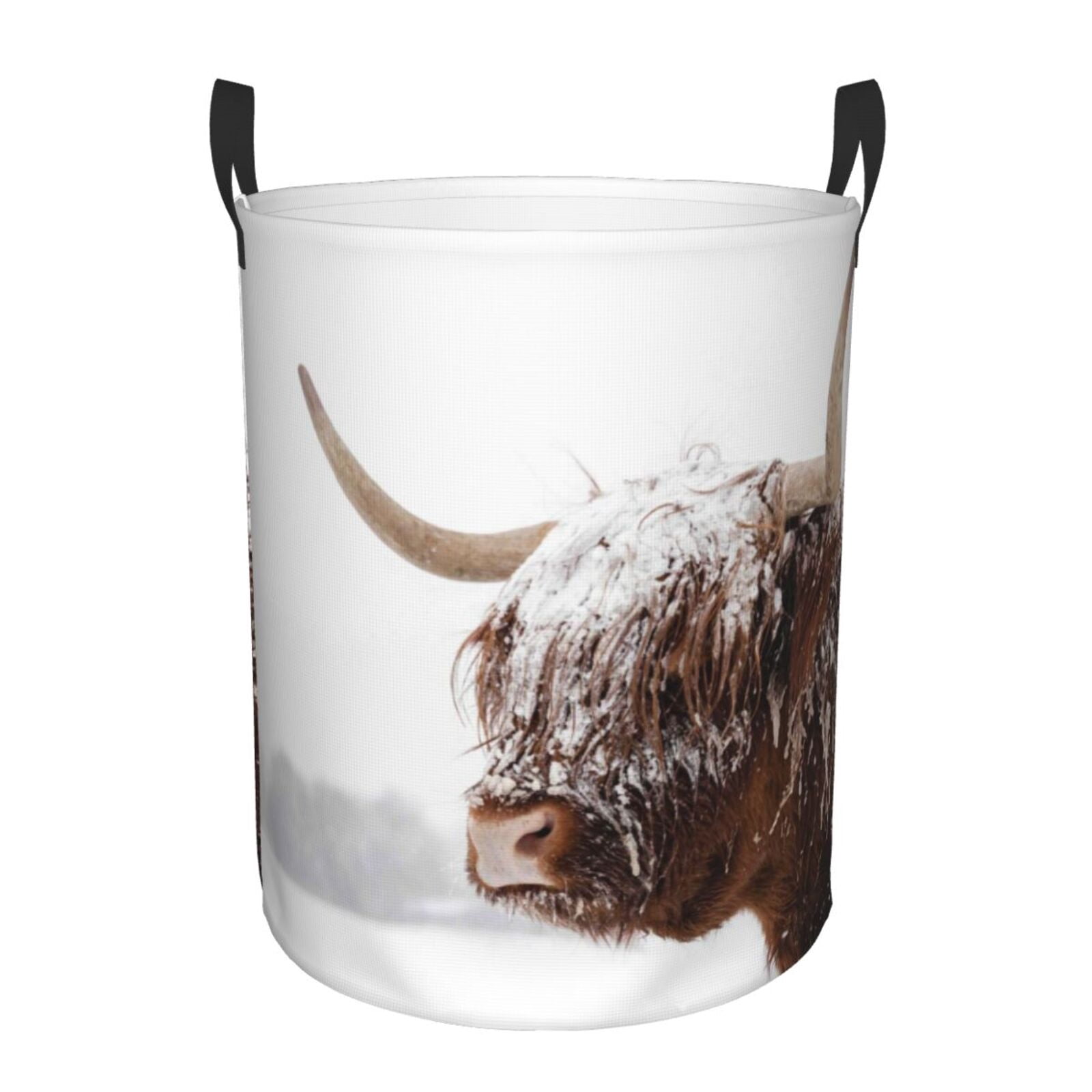 Bingfone Scottish Highland Cow In The Snow Waterproof Foldable Laundry ...