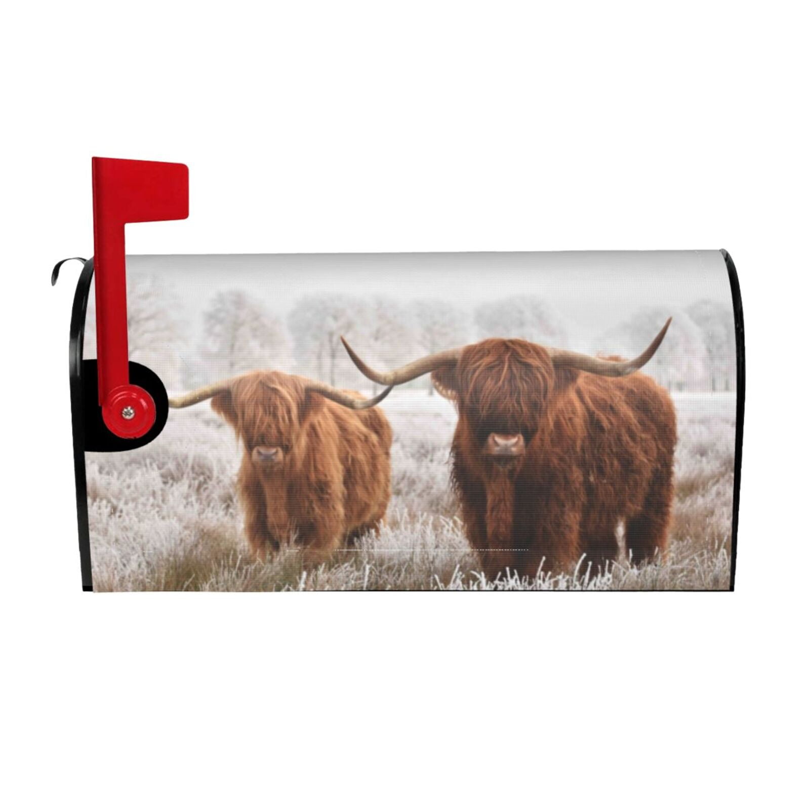 Bingfone Scottish Highland Cow Magnetic Mailbox Cover Standard Size For ...