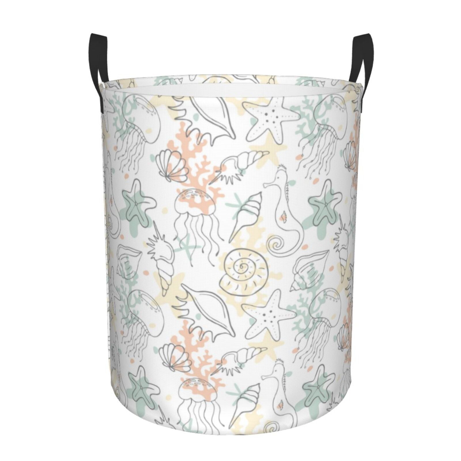 Bingfone Sea Animals Waterproof Foldable Laundry Hamper Bucket with ...