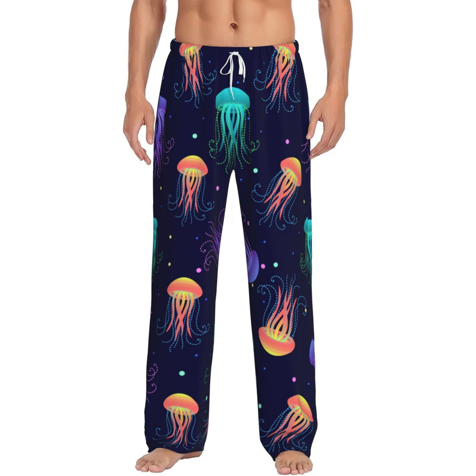 Bingfone Sea Jellyfish Mens All Over Print Sleep Pajama Pants-Small ...