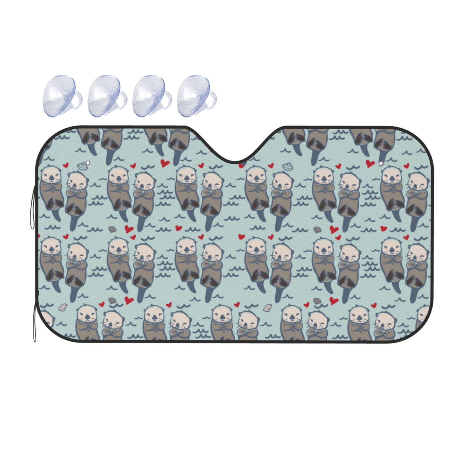 Bingfone Sea Otter Car Windshield Sunshade,Sun Foldable Sun Shield Sun ...