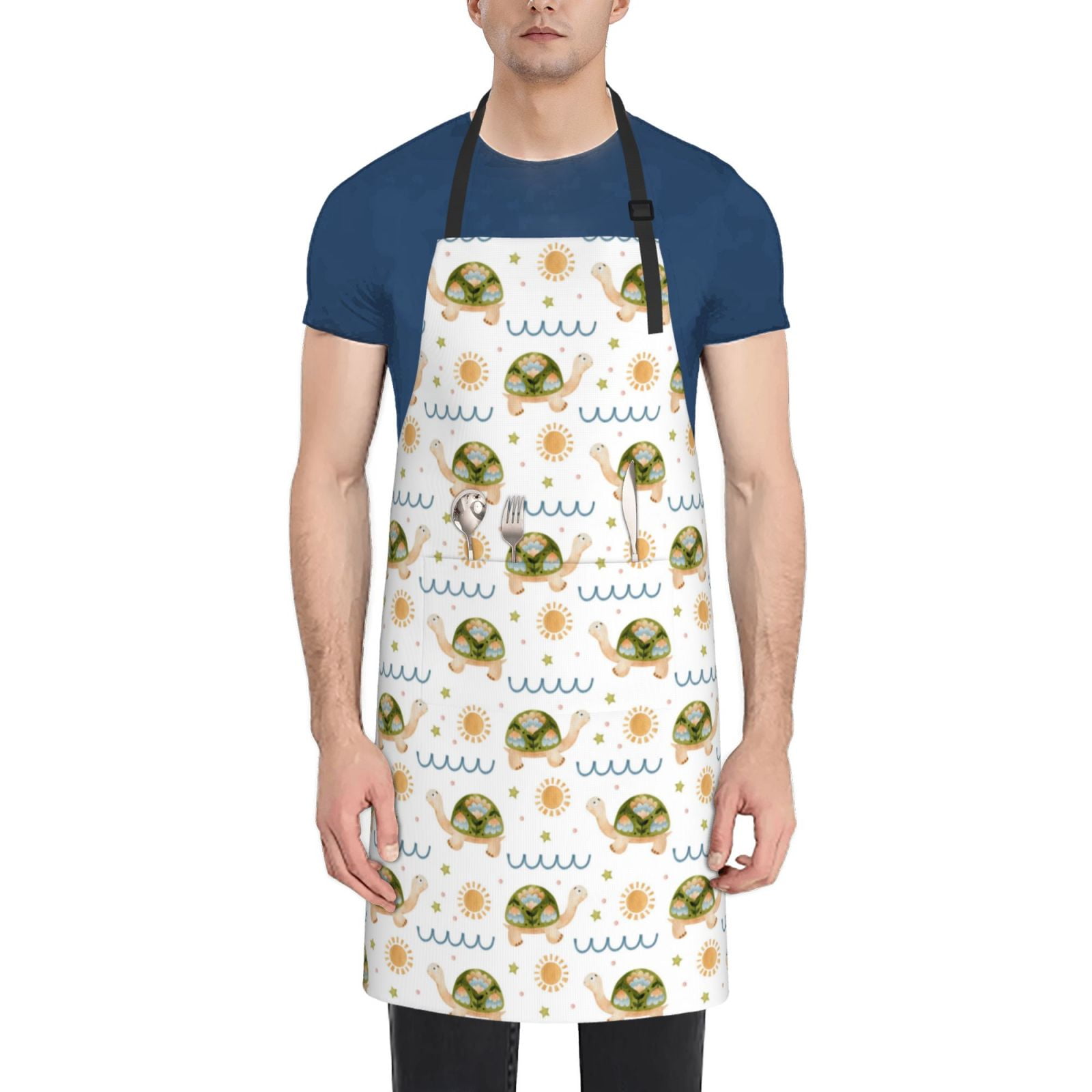 Bingfone Sea Turtle Basking In The Sun Apron Gifts For Men, Women ...