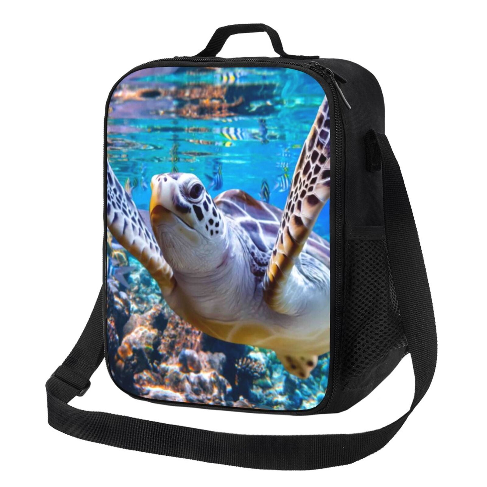 Bingfone Sea Turtle Swims Reusable Insulated Lunch Bag Cooler For Work ...