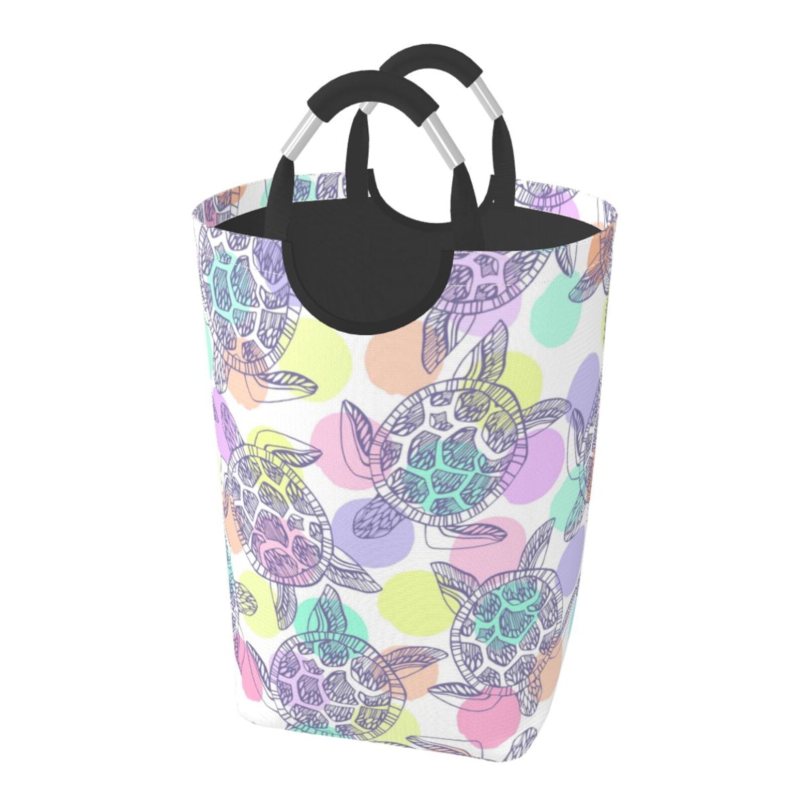 Bingfone Sea Turtles Laundry Hamper,Large Canvas Fabric Lightweight ...
