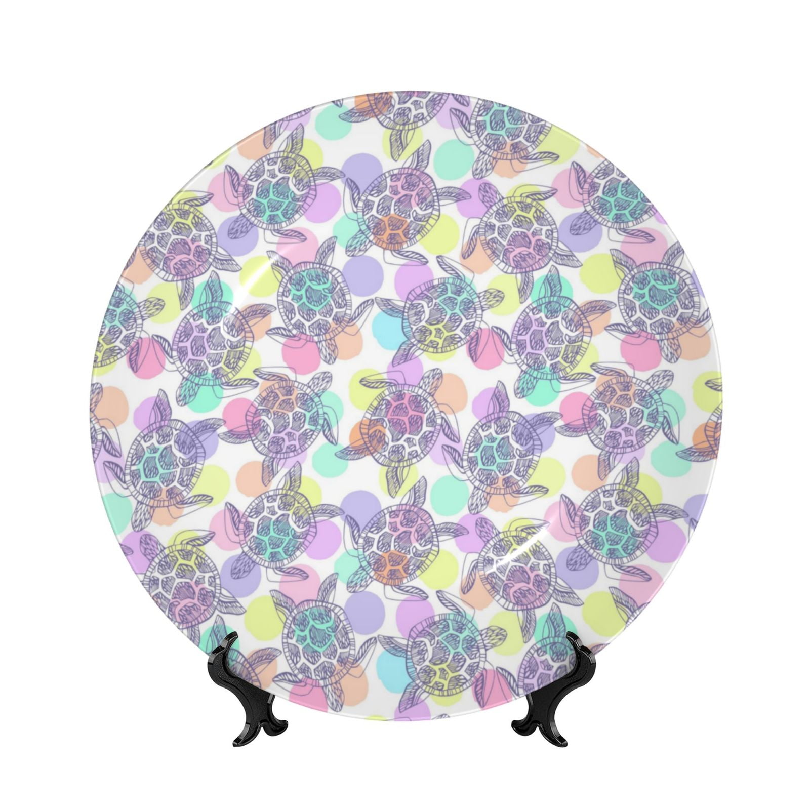 Bingfone Sea Turtles Print Bone China Dinner Decorative Plates,Handmade ...