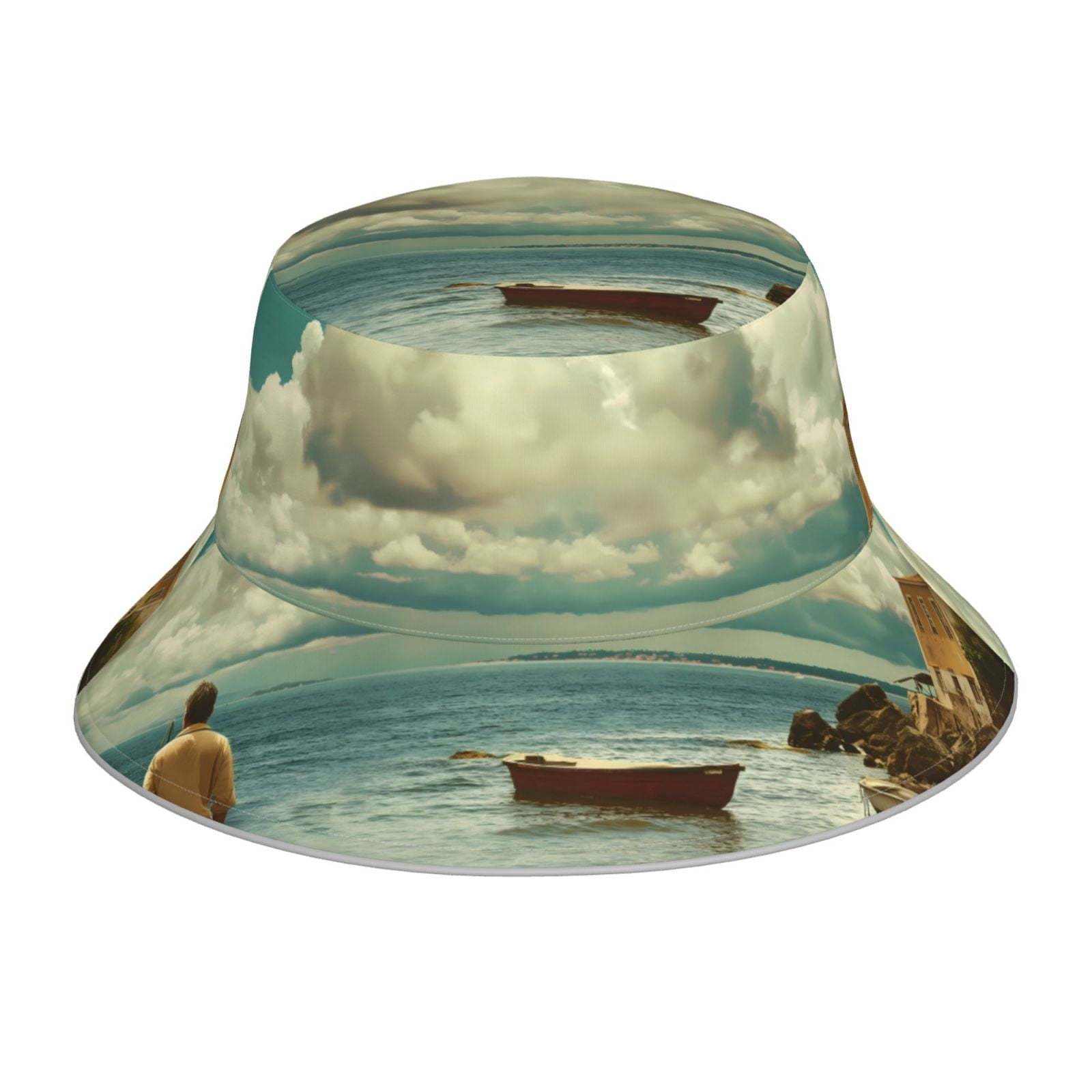 Bingfone Serene Coastal Blue Sky Bucket Hat for Men Women,Packable ...