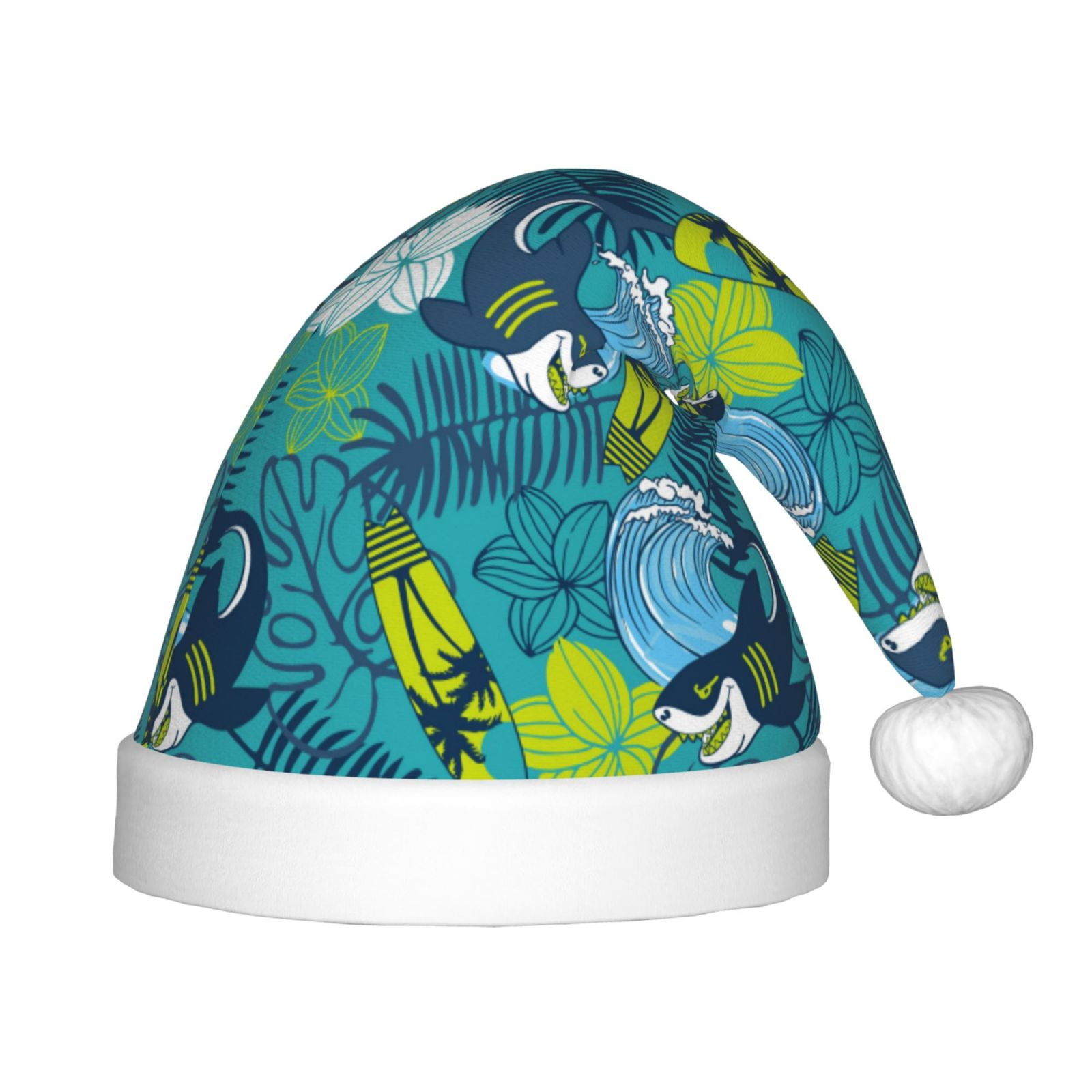 Bingfone Shark And Leaves for Kids Christmas Hat Santa Hat for Boys ...