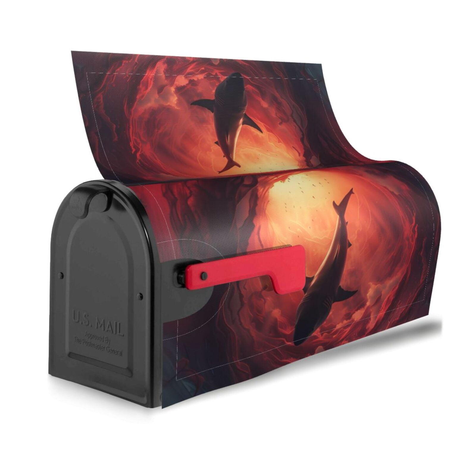 Bingfone Shark Underwater Vortex Magnetic Mailbox Cover Standard Size ...