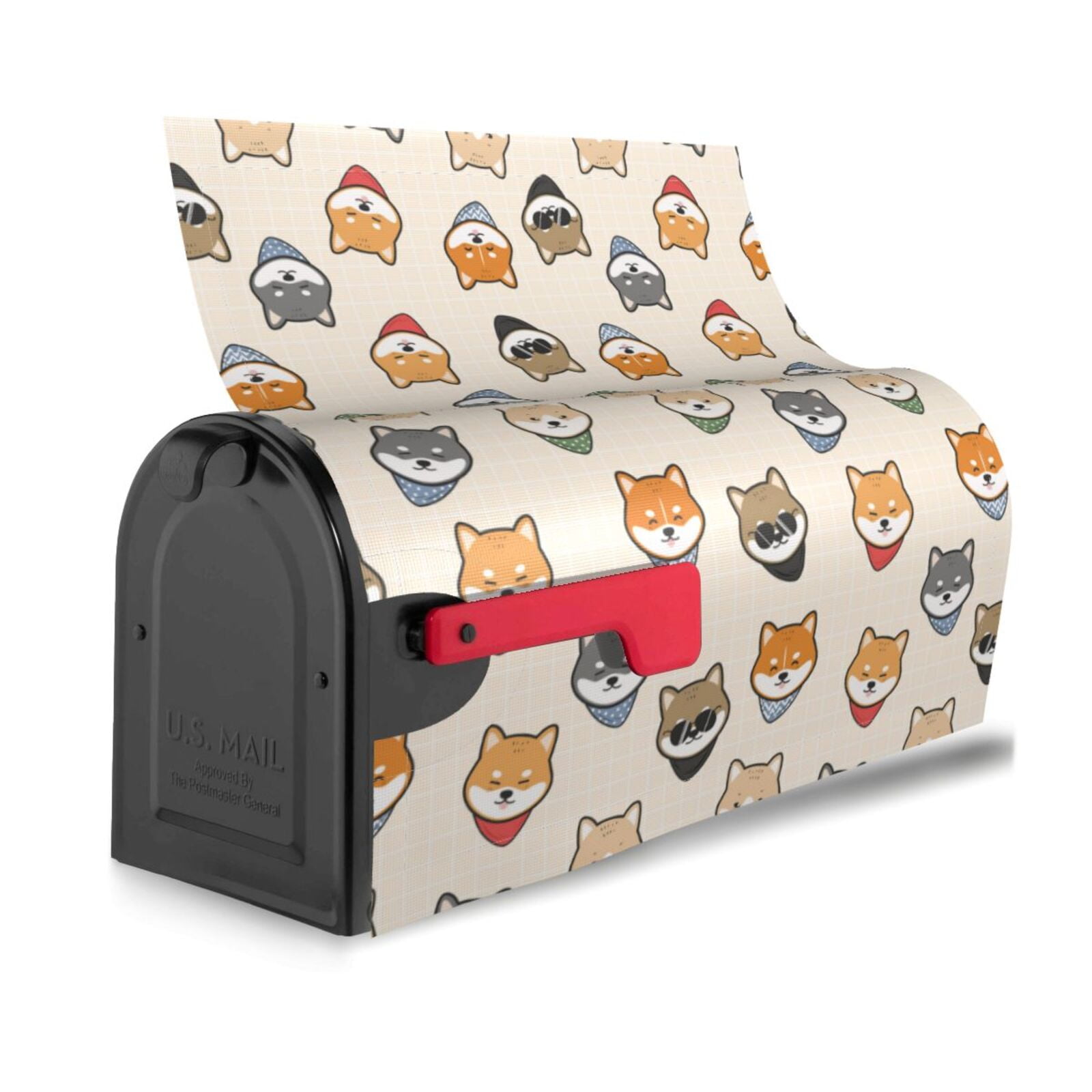 Bingfone Shiba Head Face Magnetic Mailbox Cover Standard Size for ...