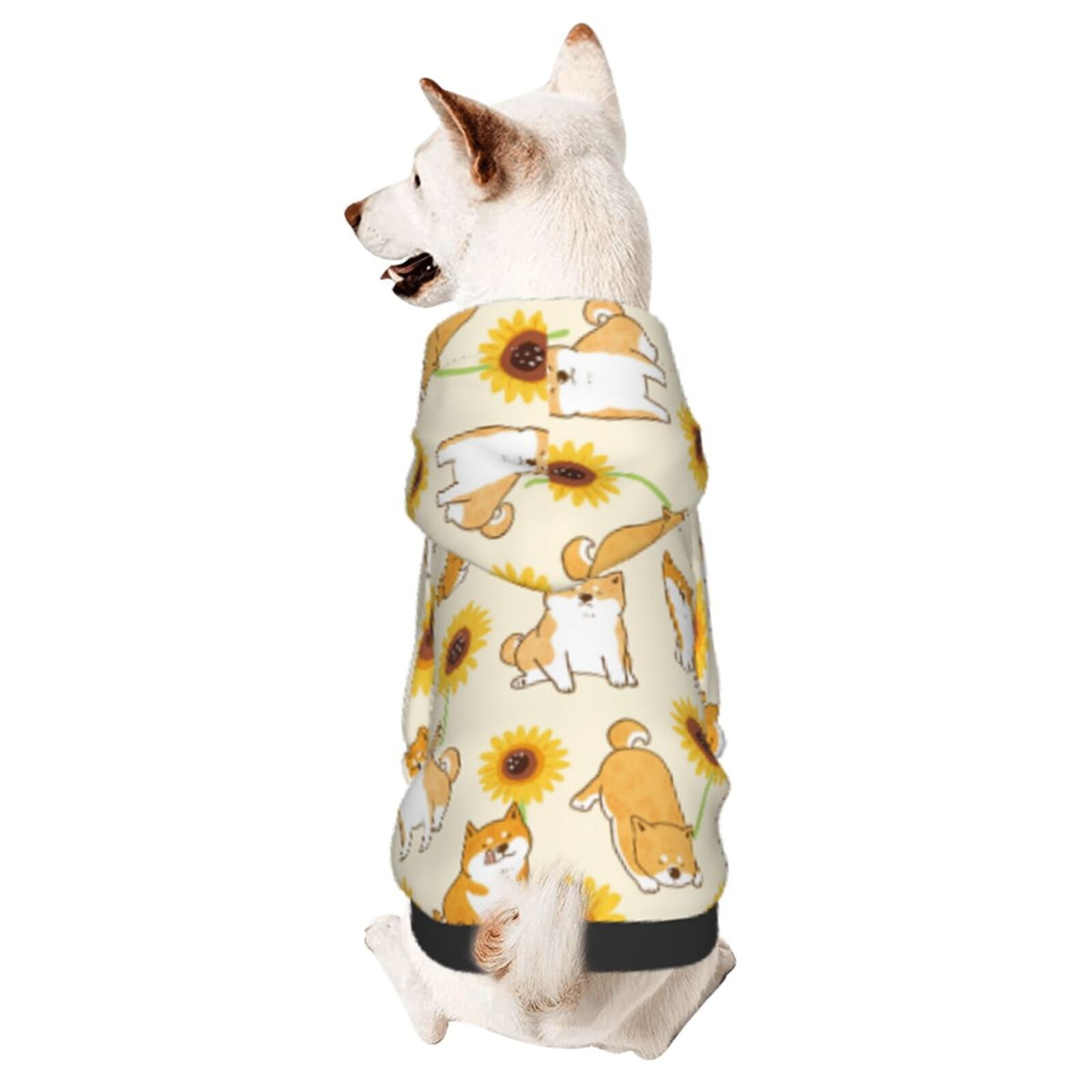 Bingfone Shiba Inu Dog And Sunflower Dog Clothes Hoodie, Pet Winter ...