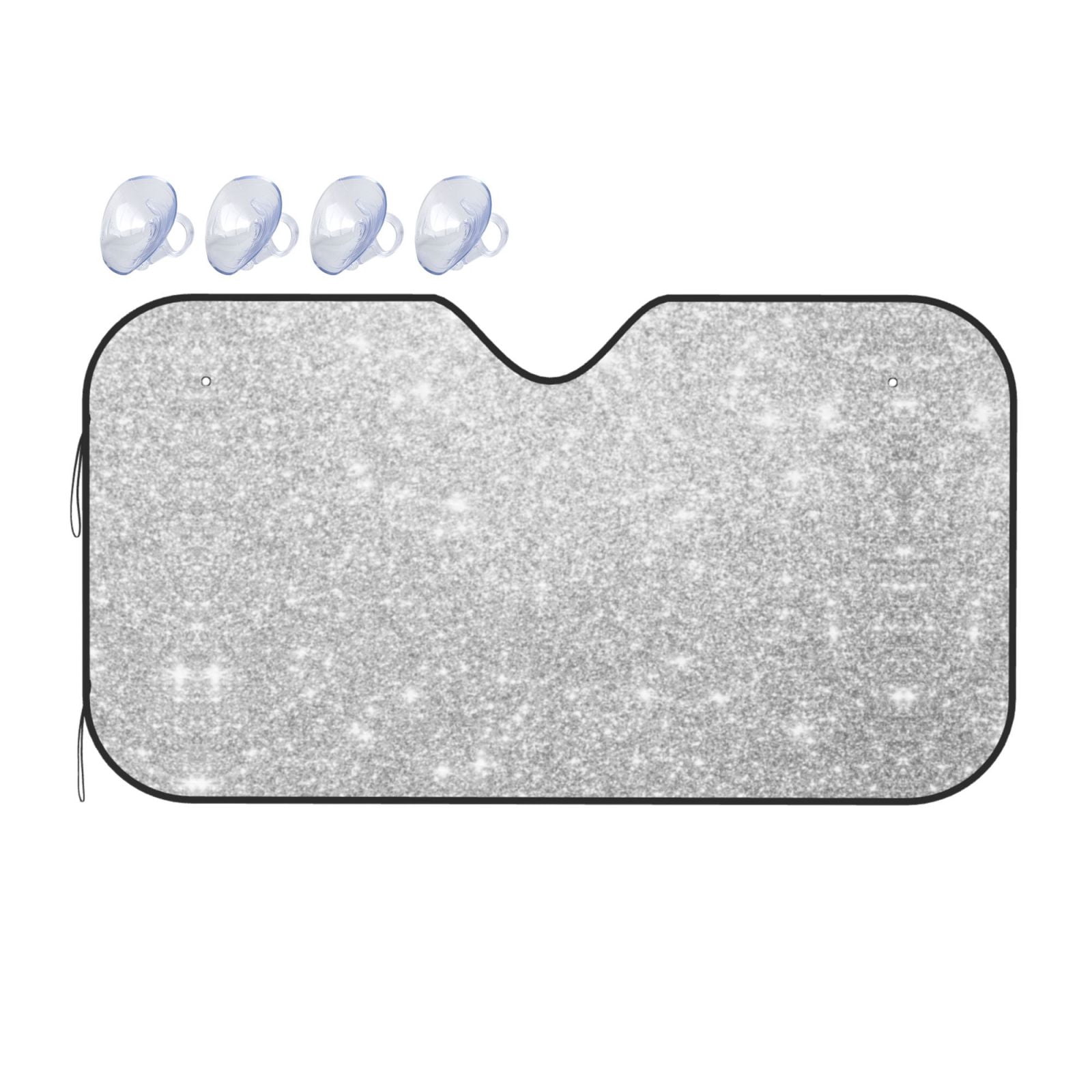 Bingfone Silver Glitter Car Windshield Sunshade,Sun Foldable Sun Shield ...