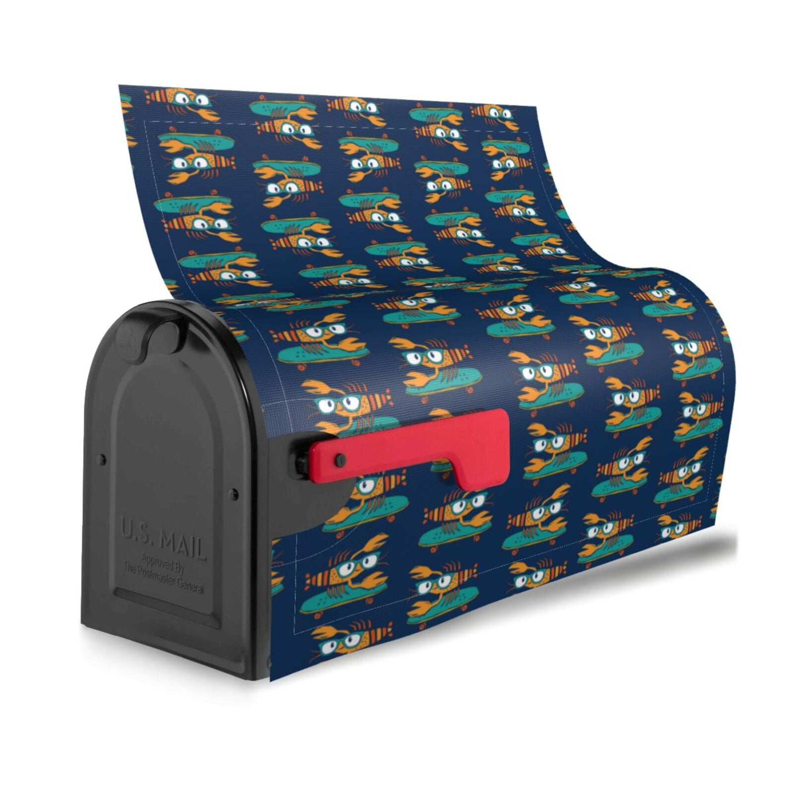 Bingfone Skateboard Rides Cartoon Lobster Magnetic Mailbox Cover ...
