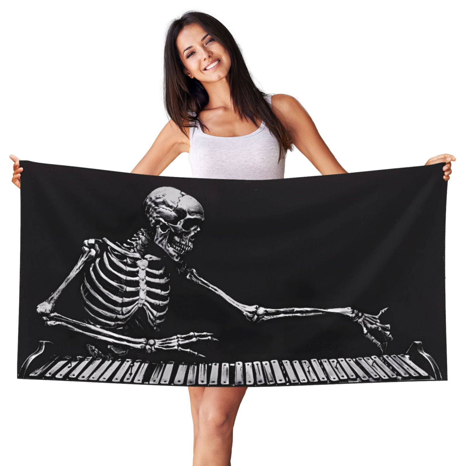 Bingfone Skeleton Playing Xylophone Oversized 27.7x55 Inches Beach ...
