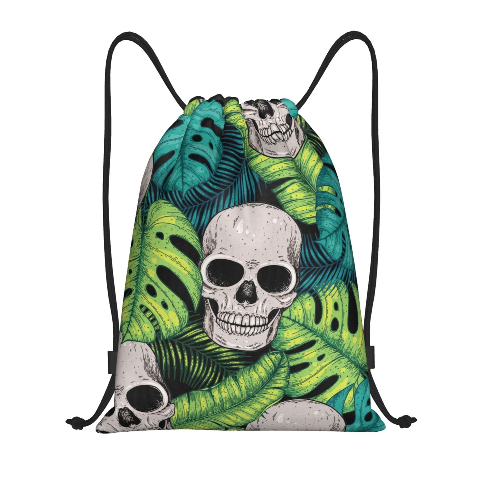 Bingfone Skull And Palm Leaves Drawstrings Backpacks Bags For Men Women ...