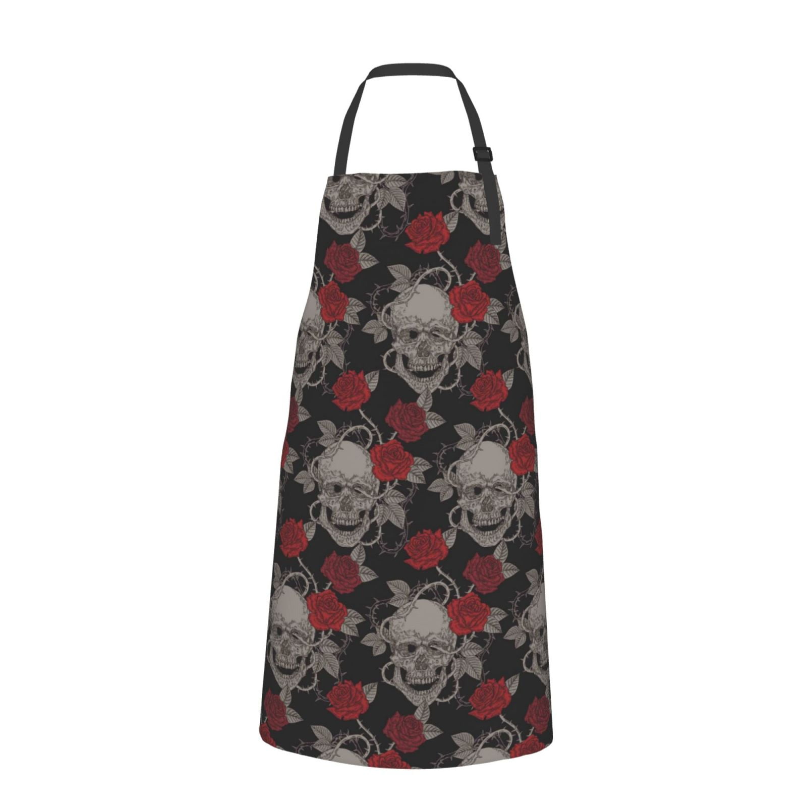 Bingfone Skull And Red Roses Apron Gifts For Men, Women Professional ...