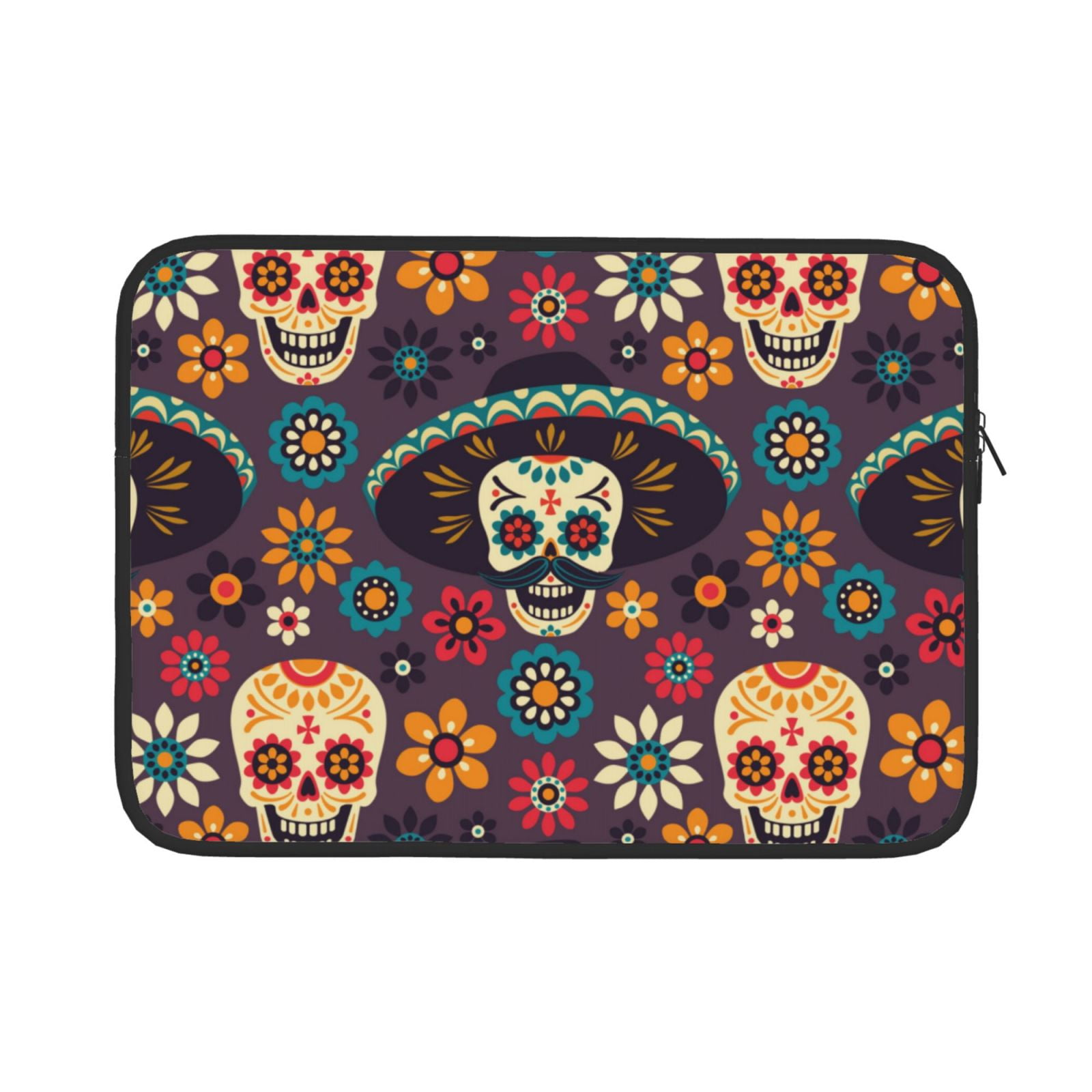 Bingfone Skulls And Flowers Laptop Sleeve Case 15 Inch, 360° Protective ...