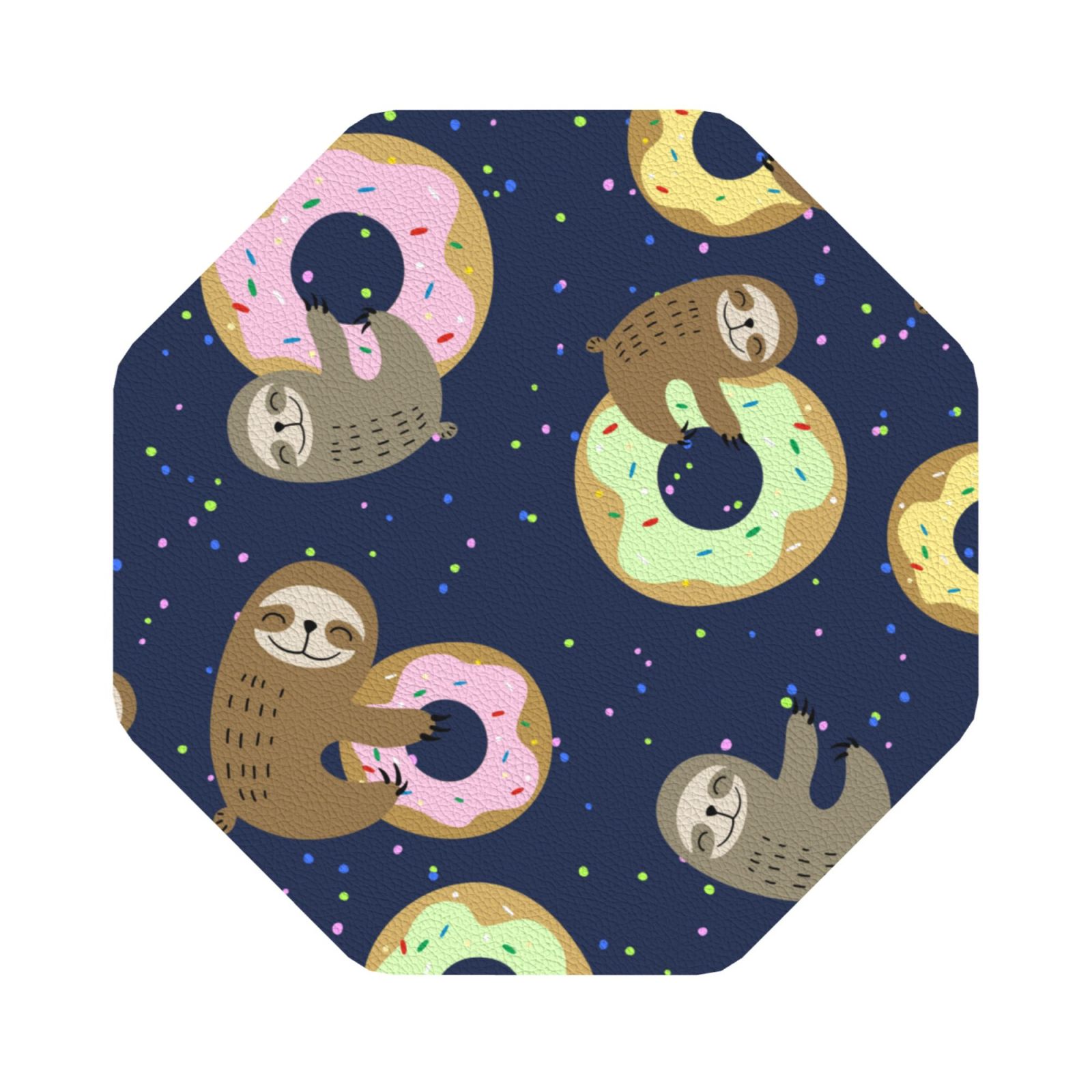 Bingfone Sloth With Donuts Personalized Coaster Set 4 For Drinks Coffee ...