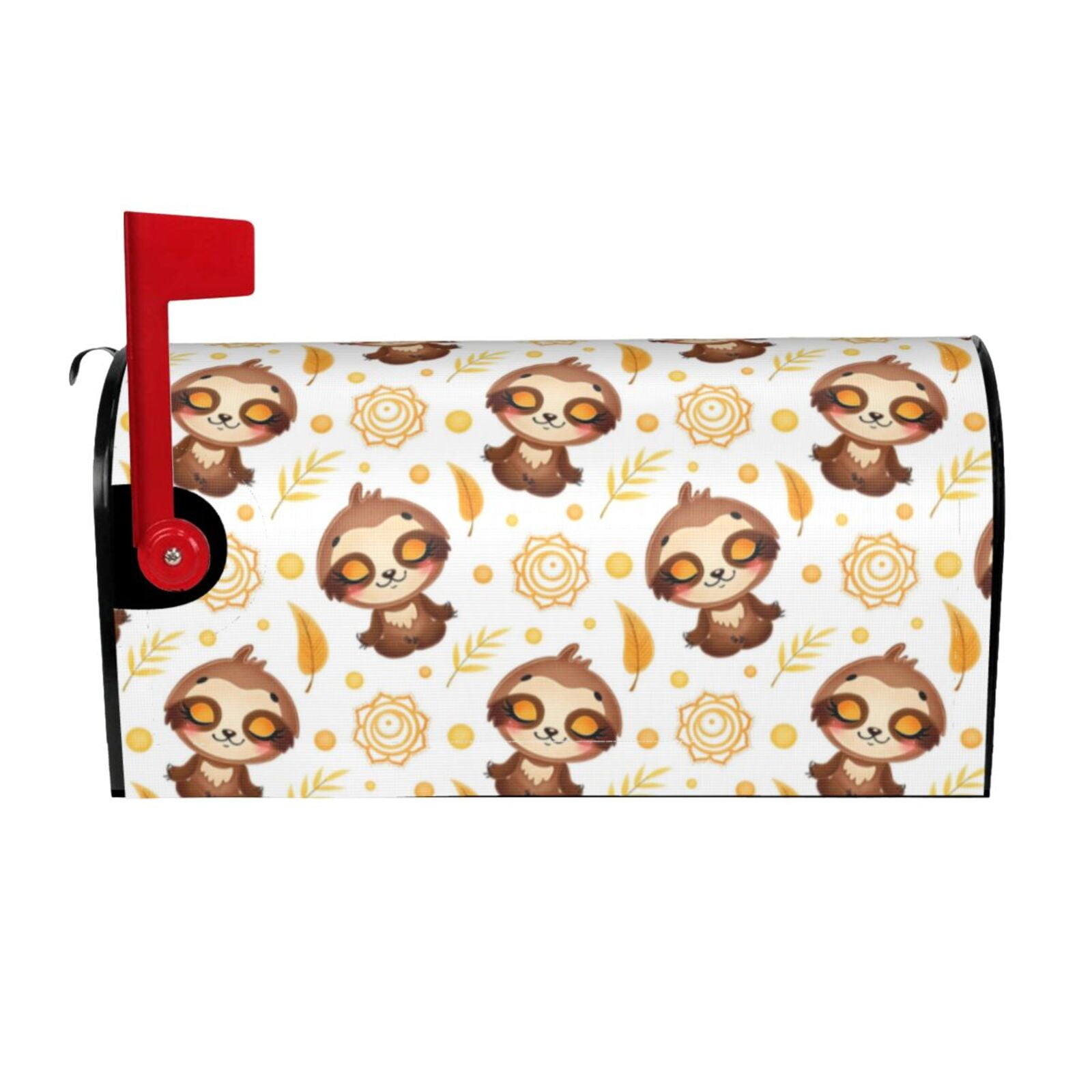 Bingfone Sloth Yoga Magnetic Mailbox Cover Standard Size For Garden ...