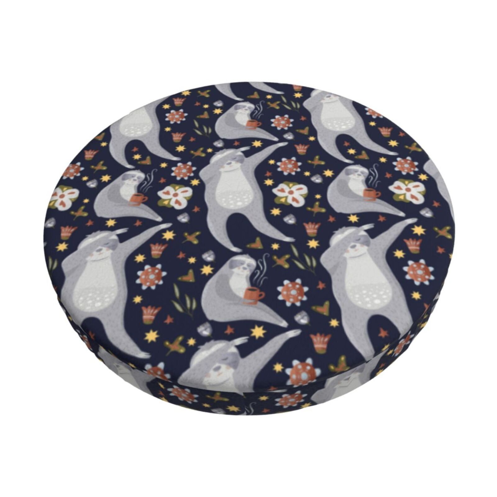 Bingfone Sloths Dancing Padded Round Bar Stool Cover Cushion with ...