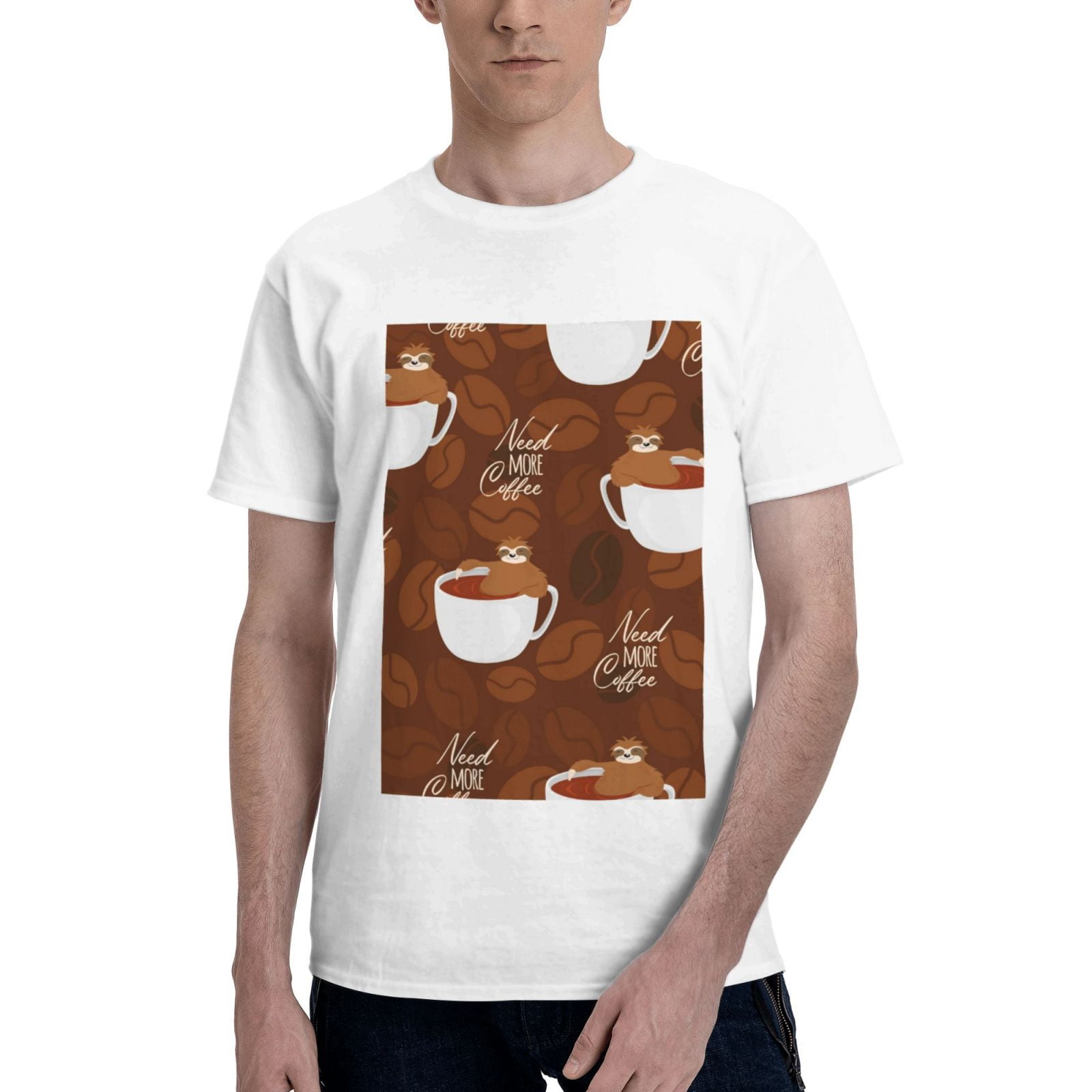 Bingfone Sloths Need More Coffee Men'S Loose Fit Short-Sleeve Pocket T ...