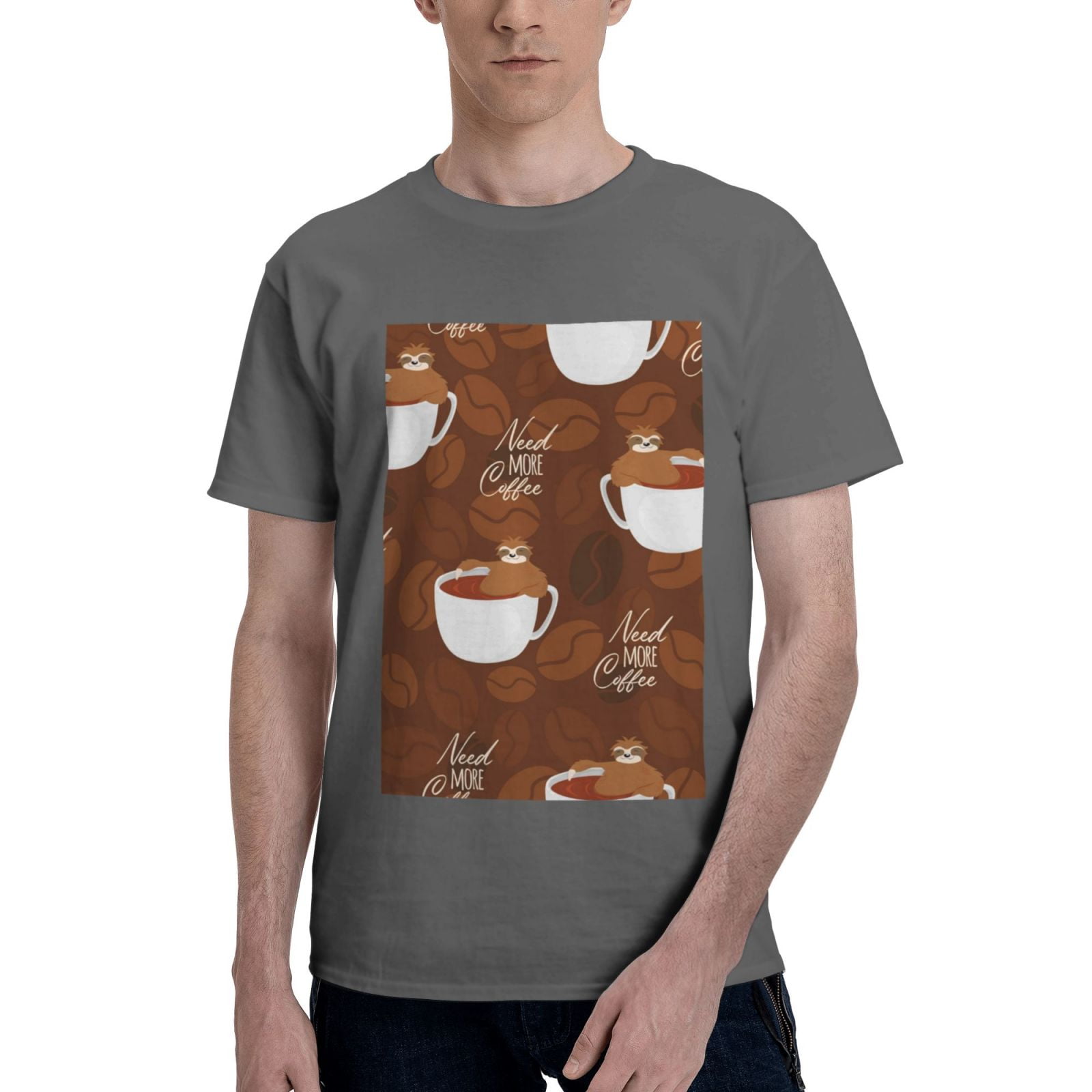 Bingfone Sloths Need More Coffee Men'S Loose Fit Short-Sleeve Pocket T ...