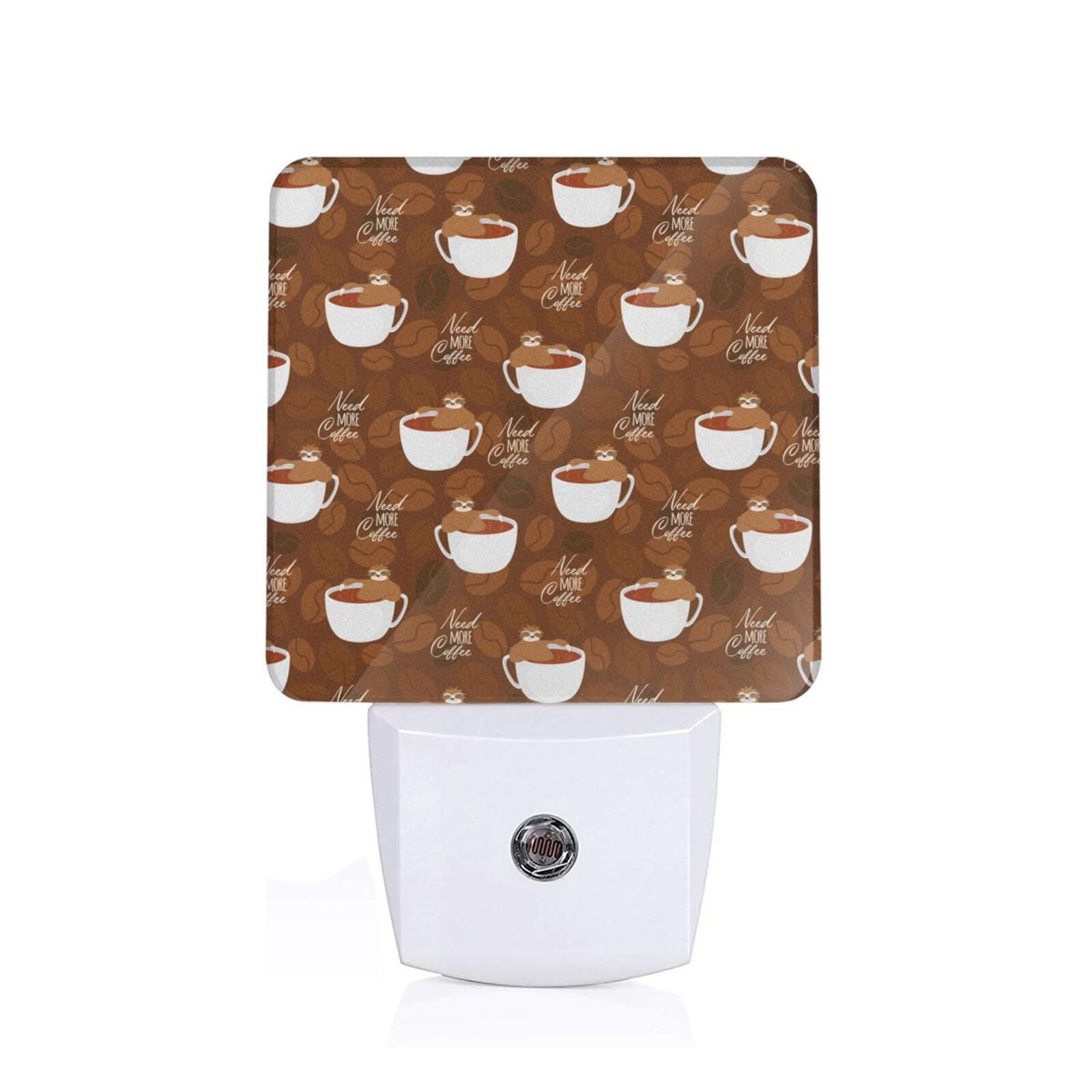 Bingfone Sloths Need More Coffee Print Night Lights Plug into Wall,Dusk ...