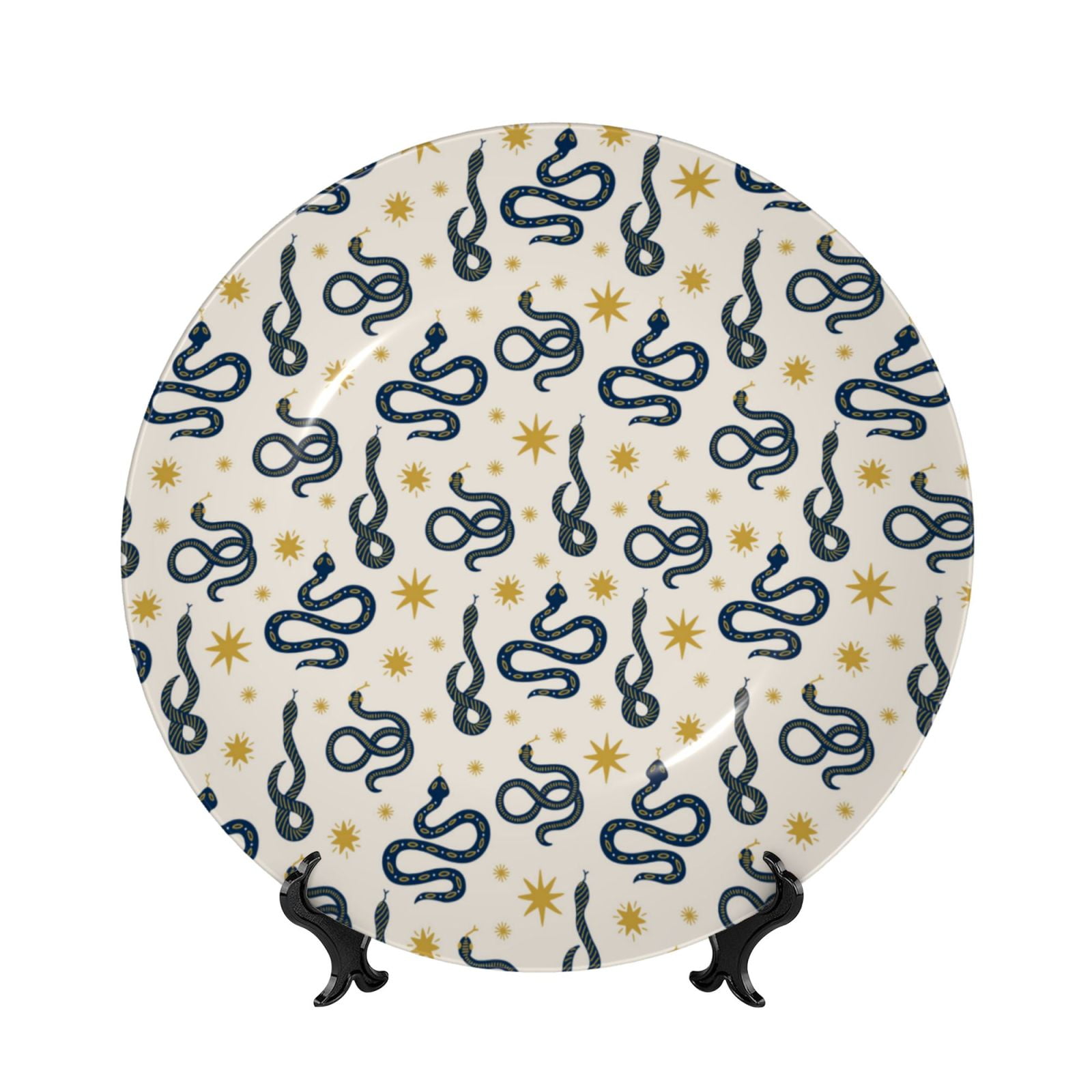 Bingfone Snake Print Bone China Dinner Decorative Plates,Handmade ...