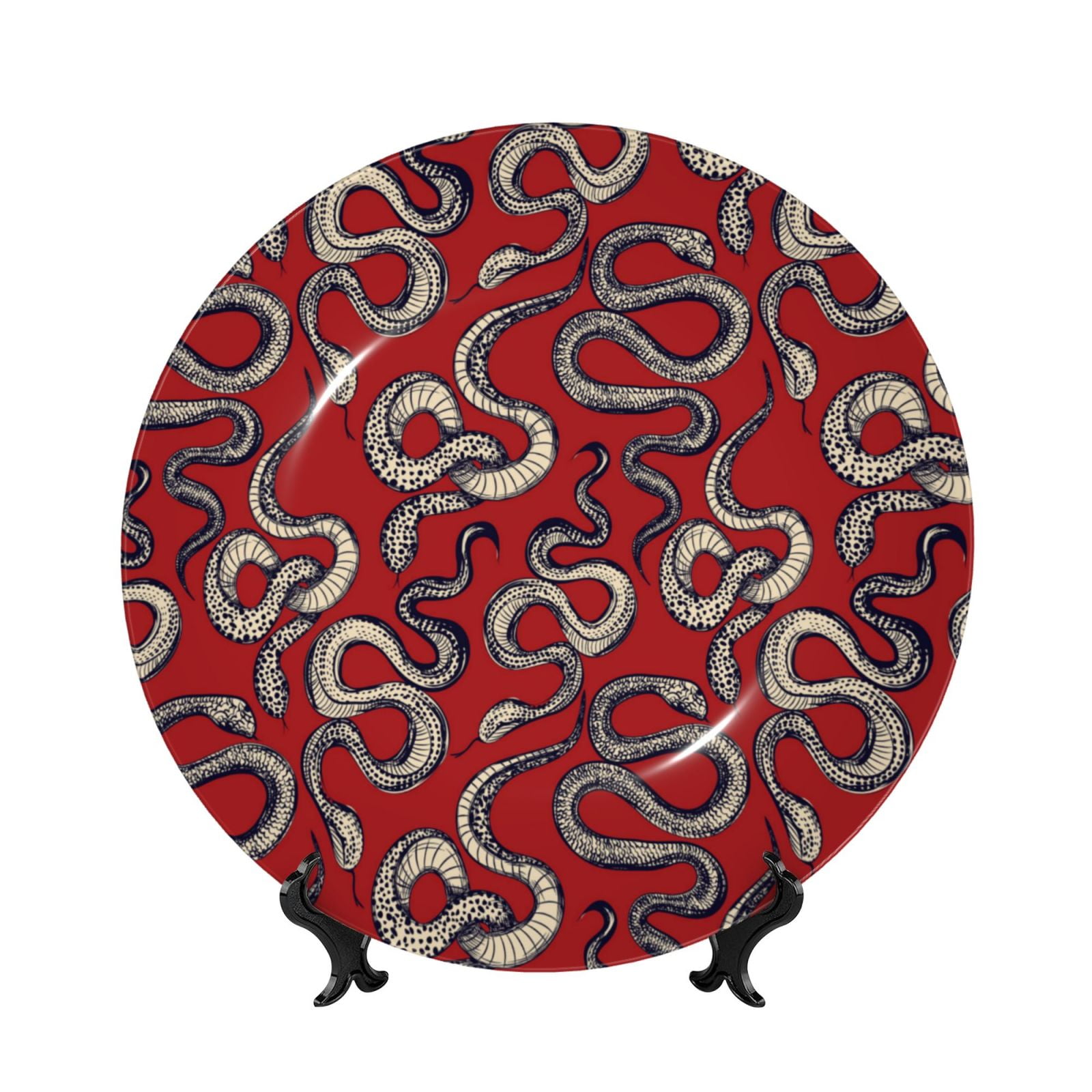 Bingfone Snake Print Bone China Dinner Decorative Plates,Handmade ...