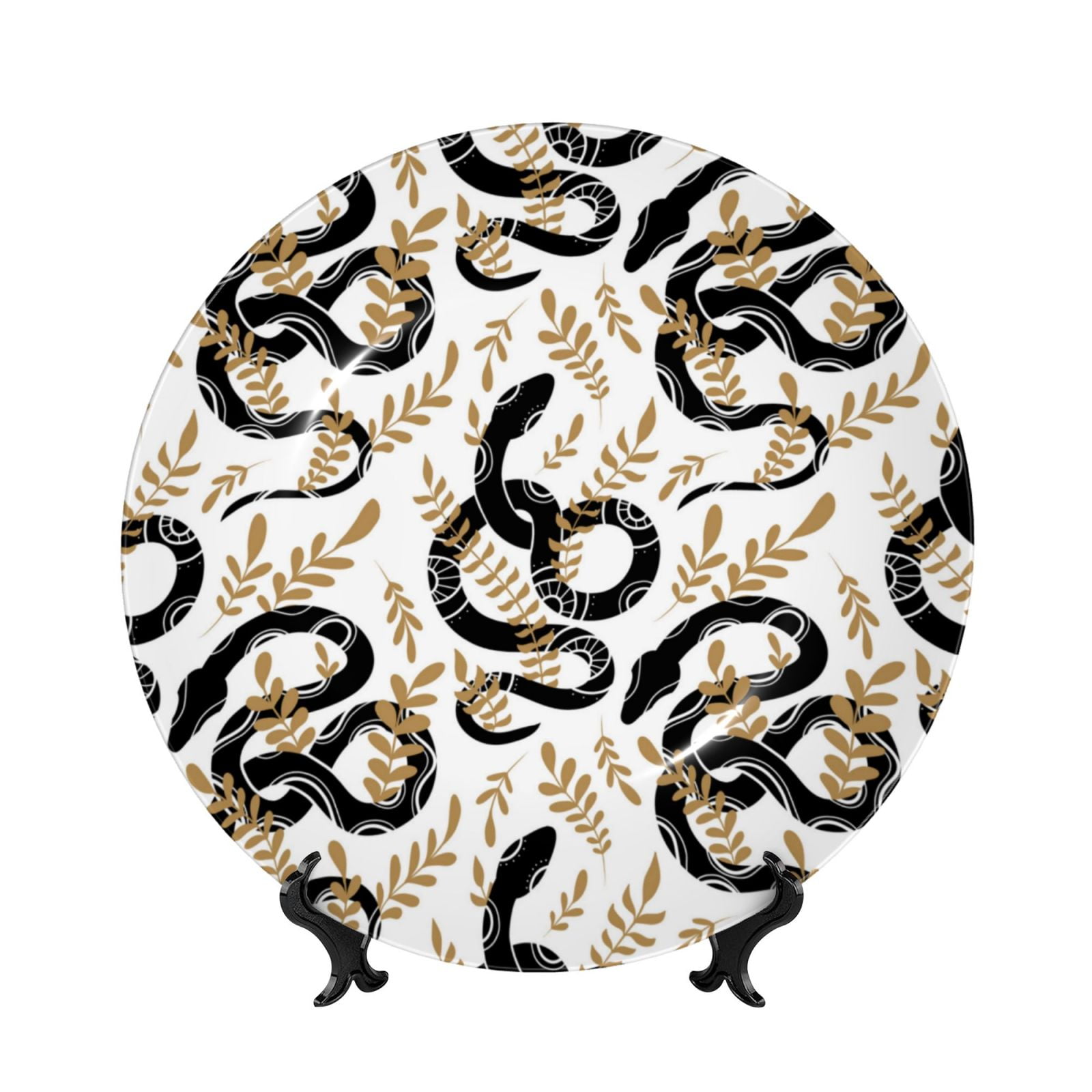 Bingfone Snake Print Bone China Dinner Decorative Plates,Handmade ...