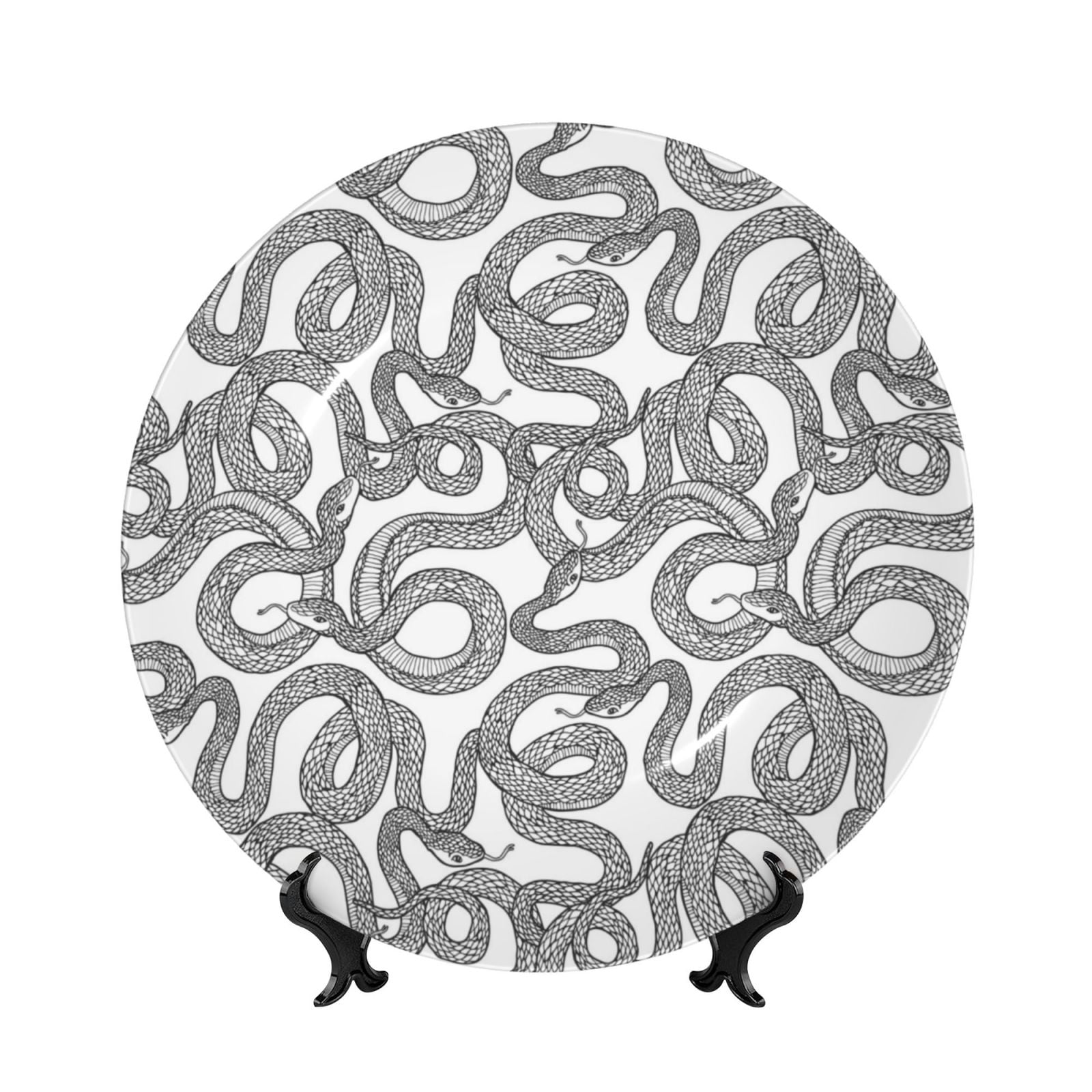 Bingfone Snake Print Bone China Dinner Decorative Plates,Handmade ...