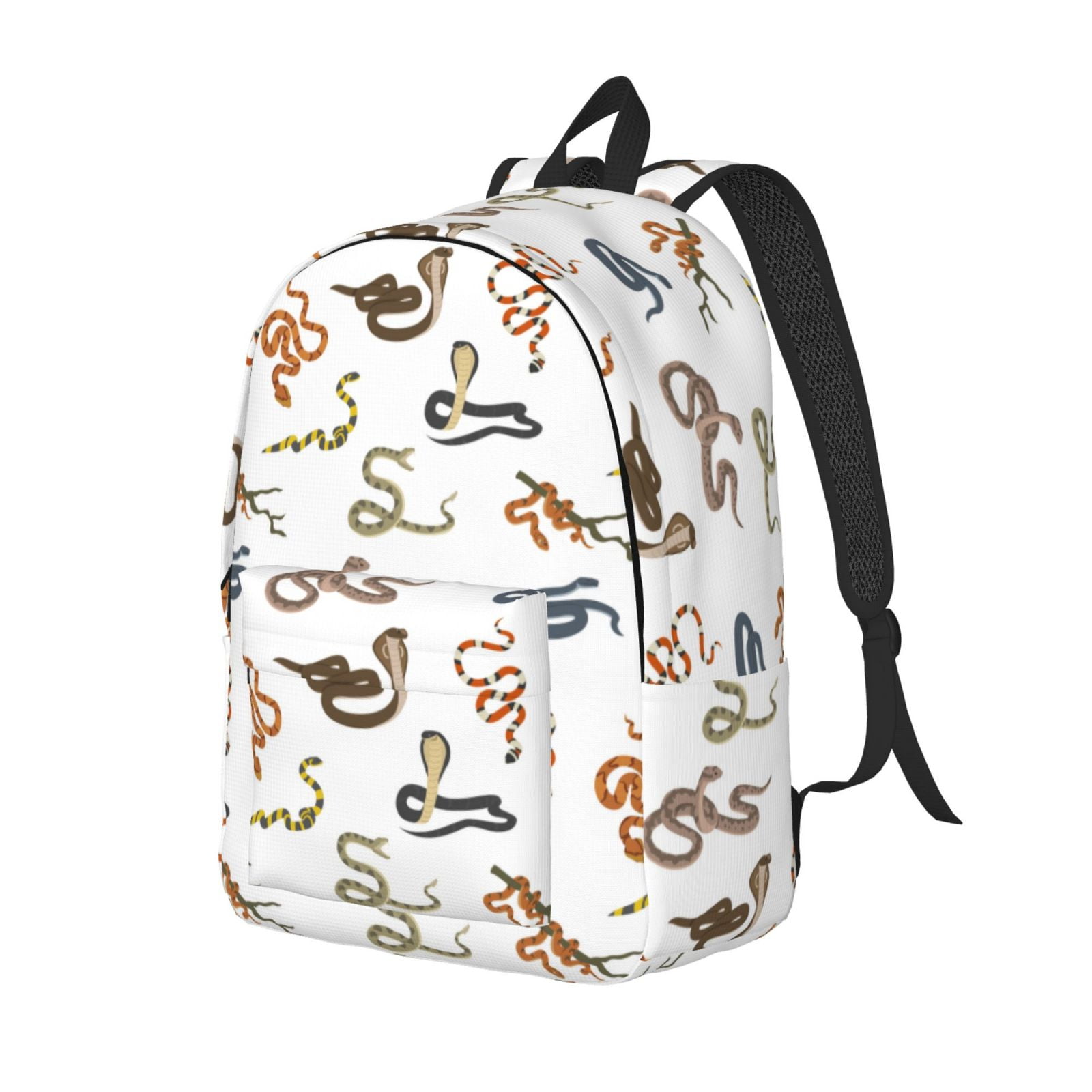 Bingfone Snake Print Canvas College Laptop Backpack, Large Capacity ...