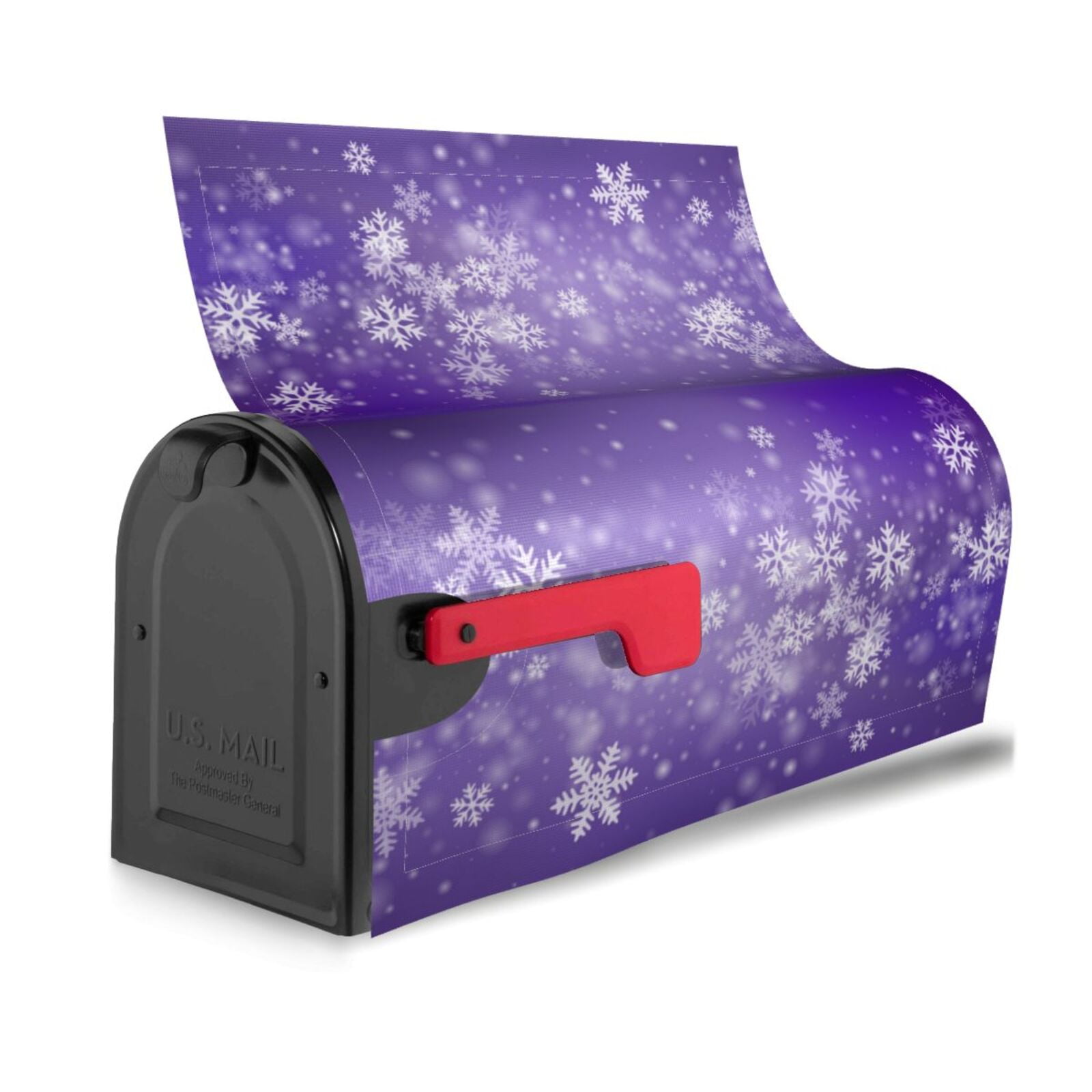 Bingfone Snowfall Sky White Purple Magnetic Mailbox Cover Standard Size ...