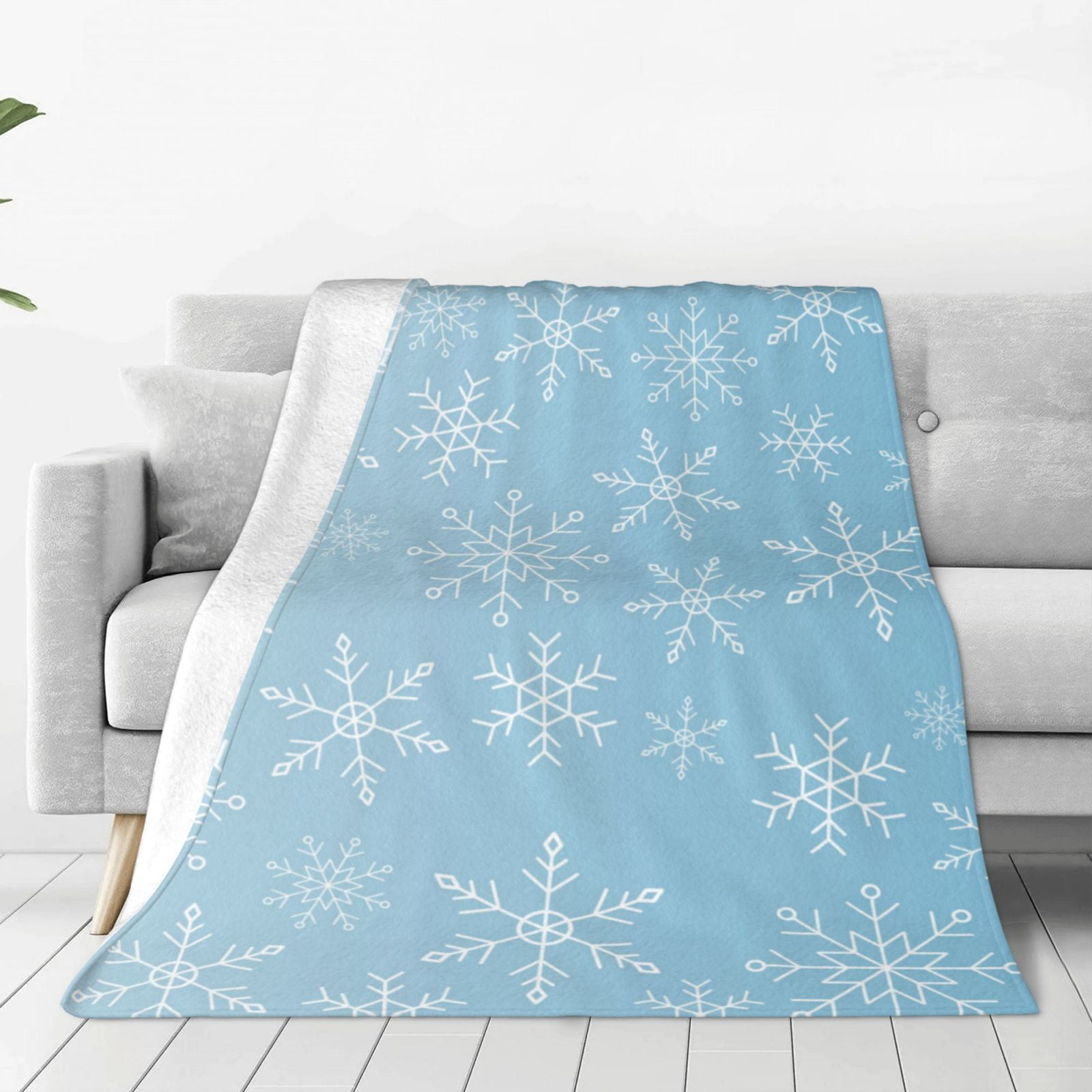 Bingfone Snowflake Snowing Print Flannel Fleece Blanket Throw Blanket ...