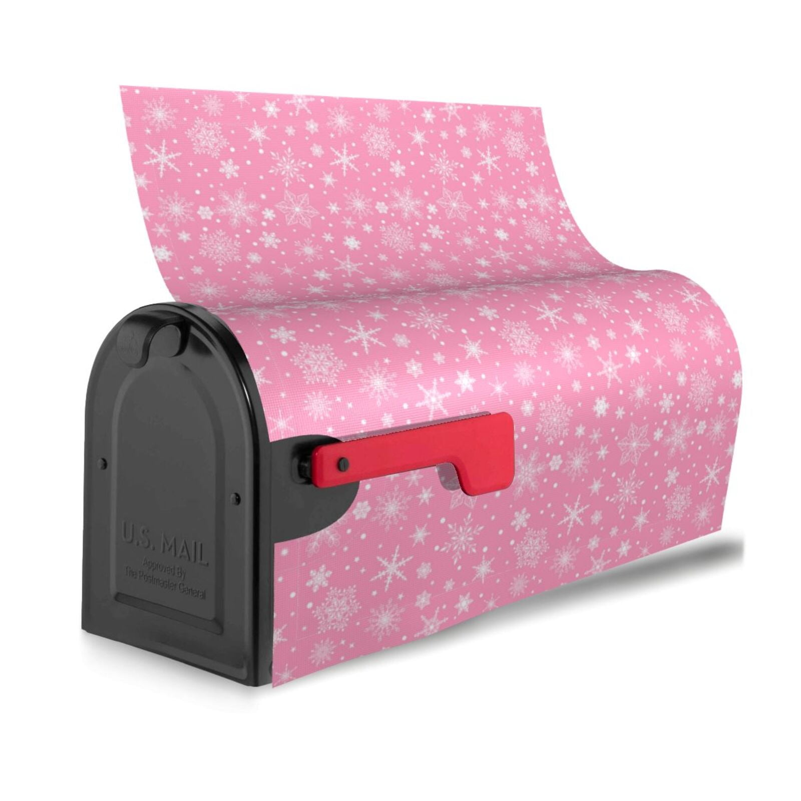 Bingfone Snowflake pink backgrounds Magnetic Mailbox Cover Standard ...