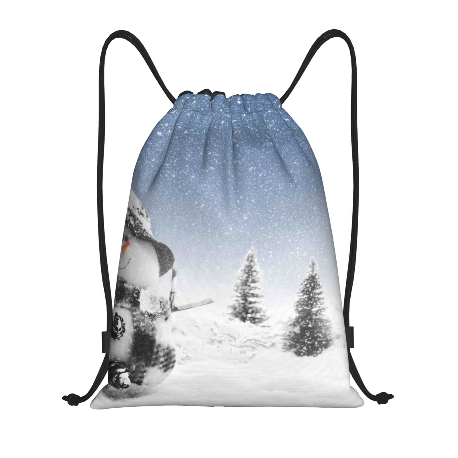 Bingfone Snowman And Christmas Tree Drawstrings Backpacks Bags For Men ...