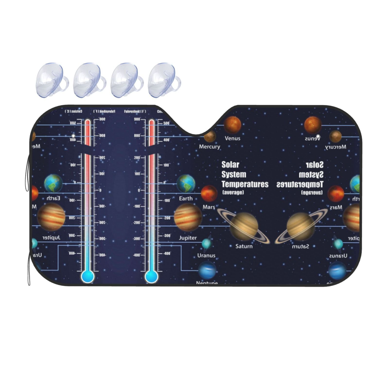 Bingfone Solar System Temperatures Diagram Car Windshield Sunshade,Sun ...